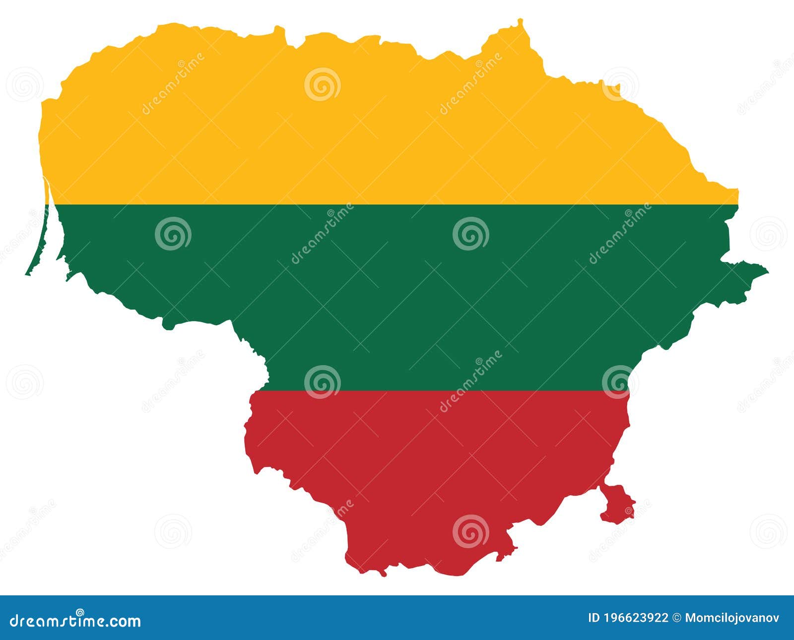 Flag Map of Lithuania stock vector. Illustration of flagmap - 196623922