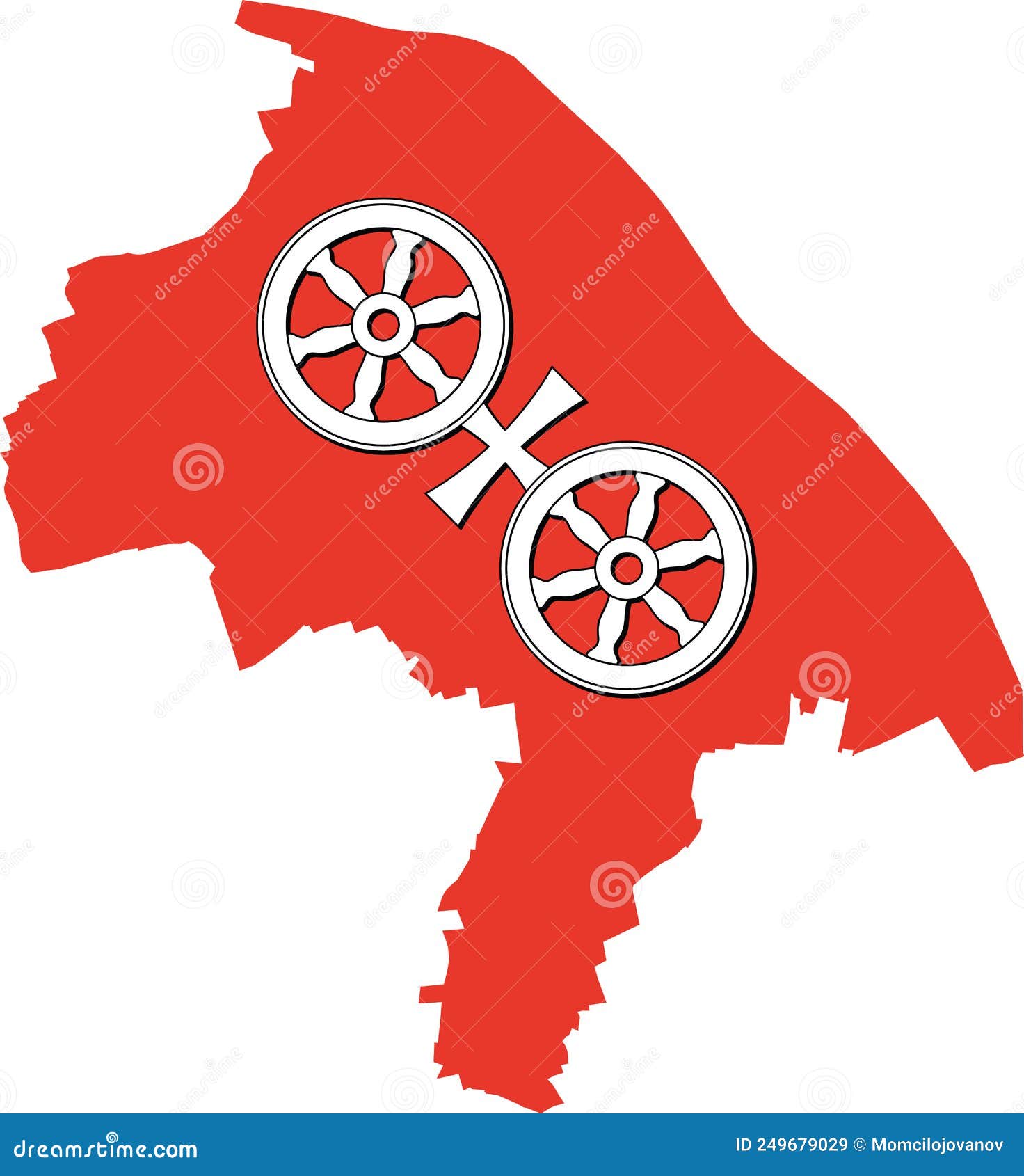 Flag map of MAINZ, GERMANY stock vector. Illustration of flat - 249679029