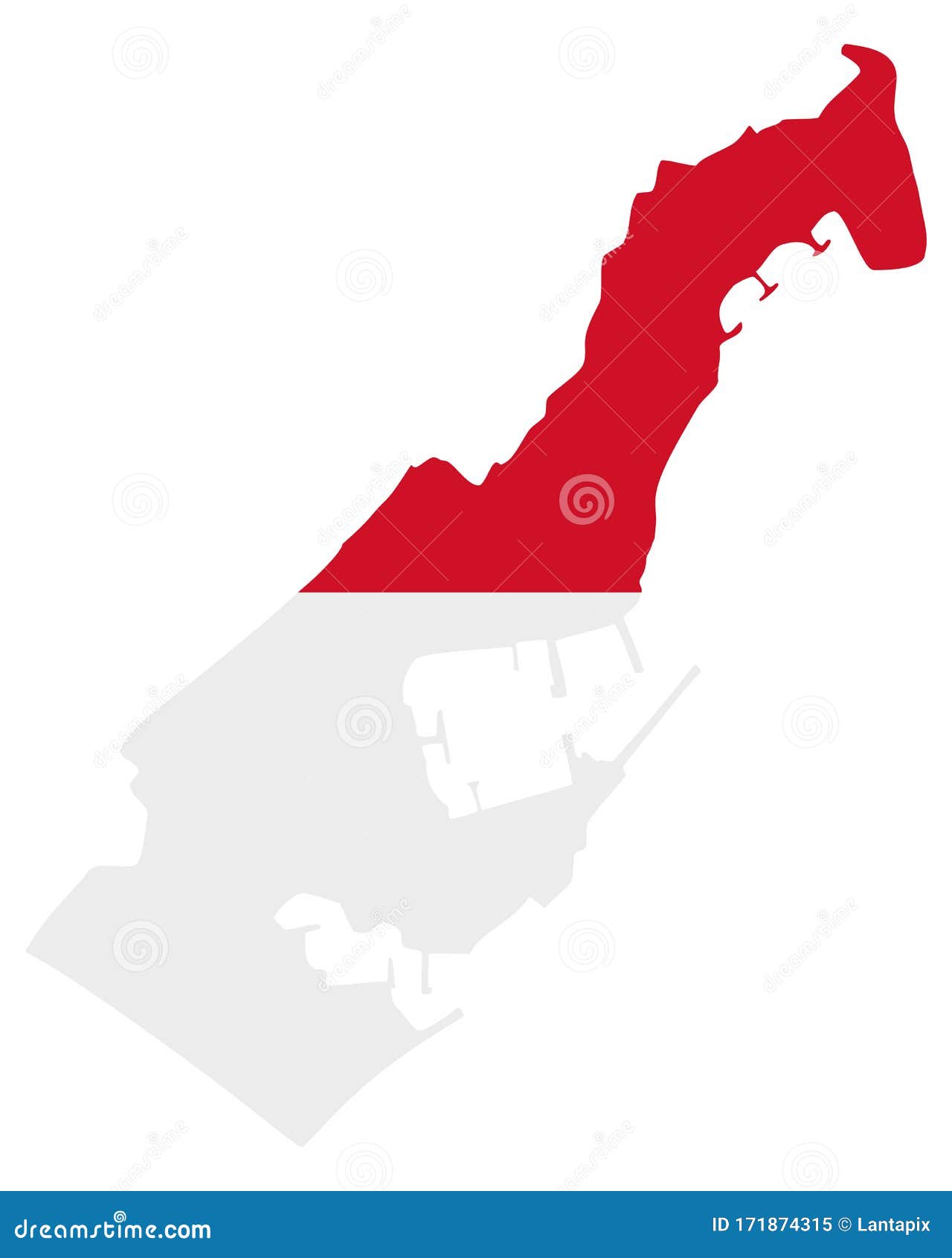 Flag in map of Monaco stock vector. Illustration of colors - 171874315