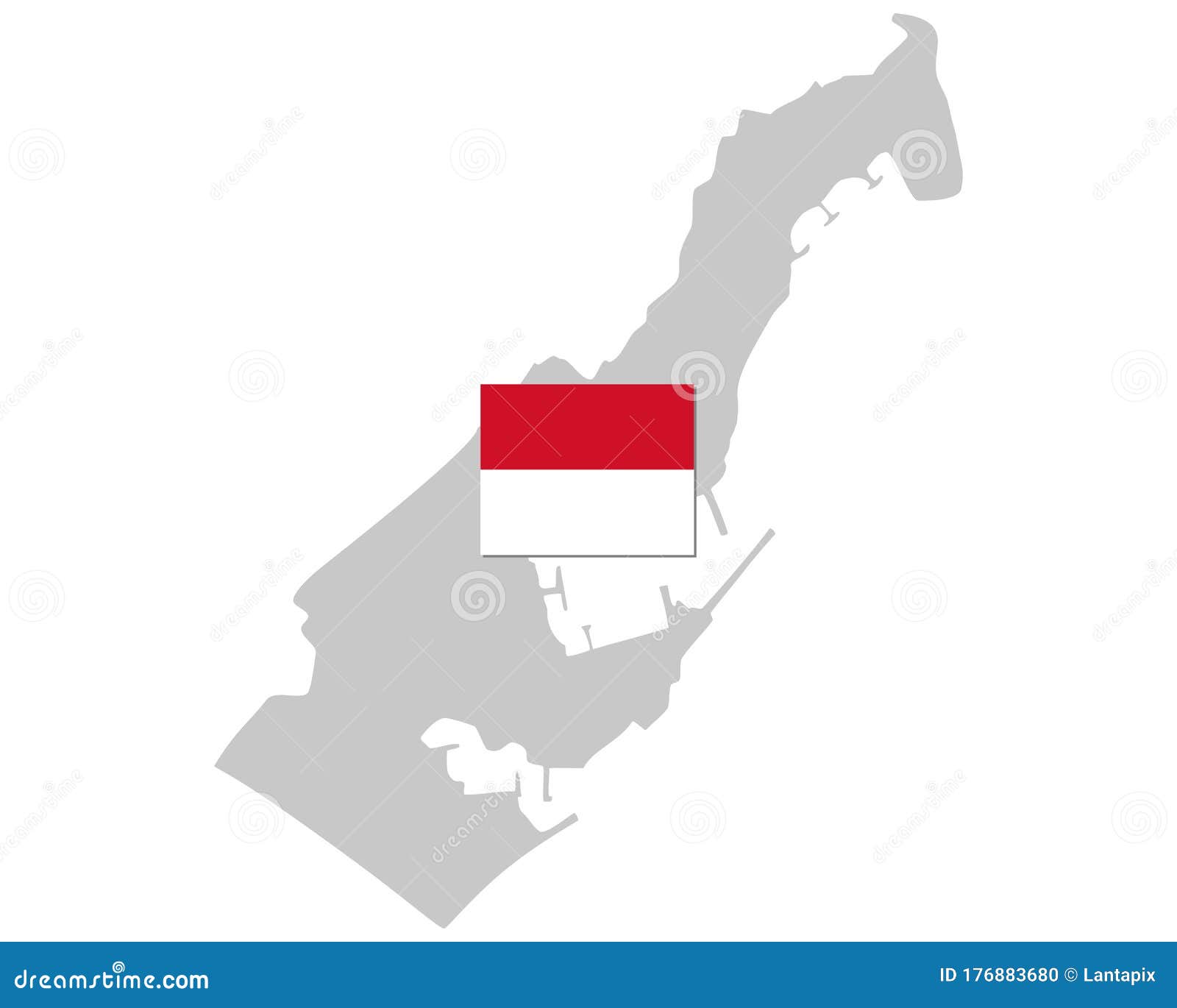Flag and map of Monaco stock vector. Illustration of symbol - 176883680