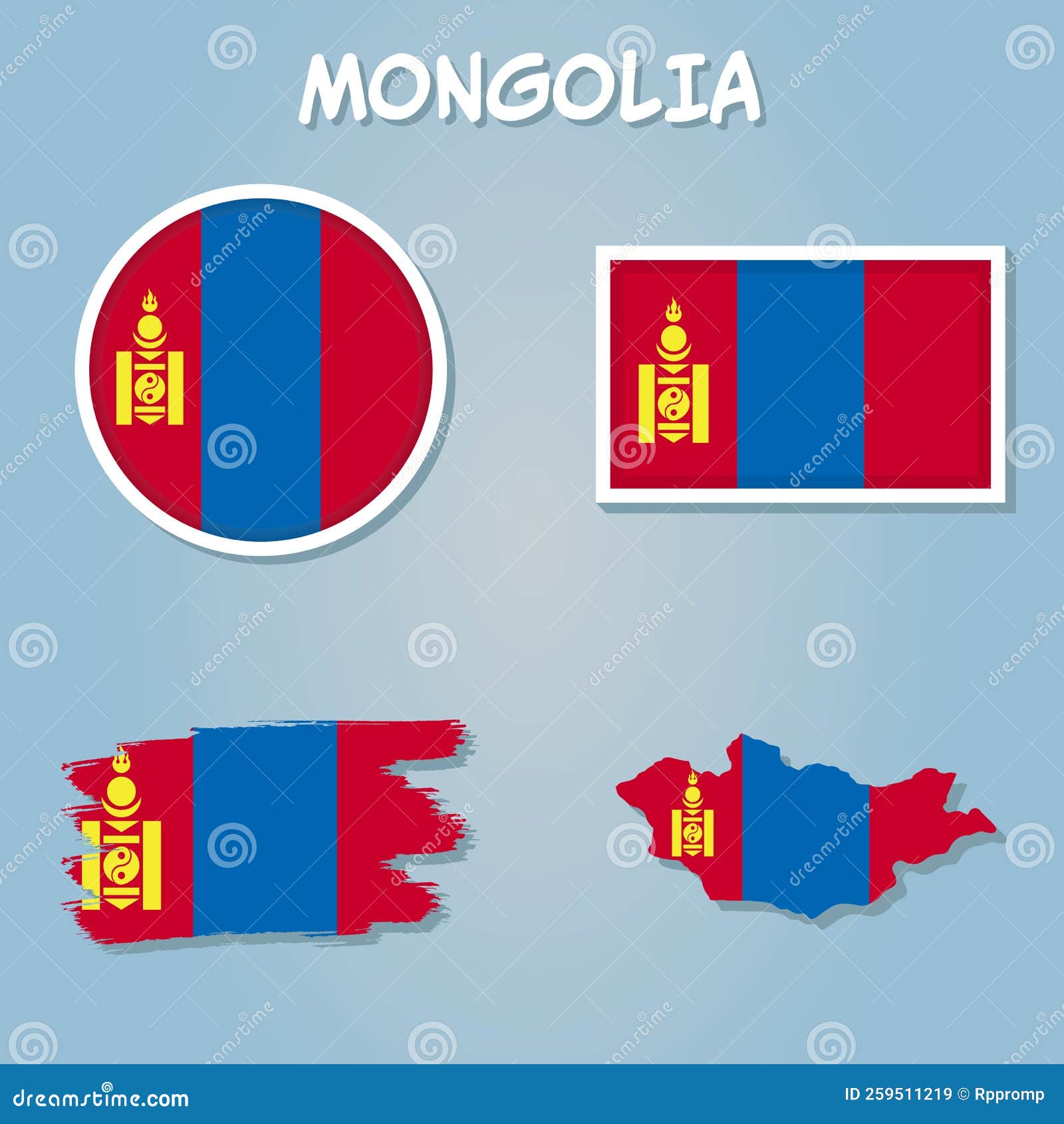 Flag Map of Mongolia, Mongolia Flag Map Stock Vector - Illustration of ...