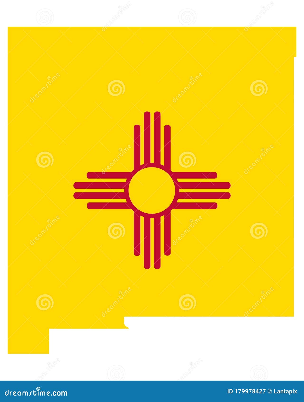 Flag in map of New Mexico stock vector. Illustration of icon - 179978427