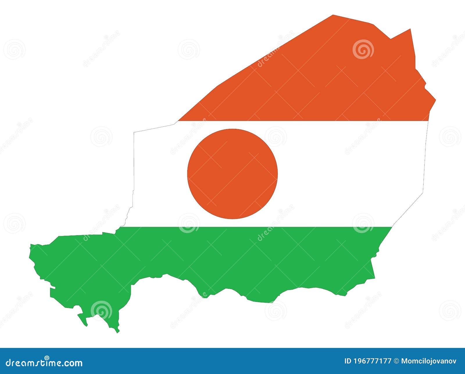 Flag Map of Niger stock vector. Illustration of romania - 196777177