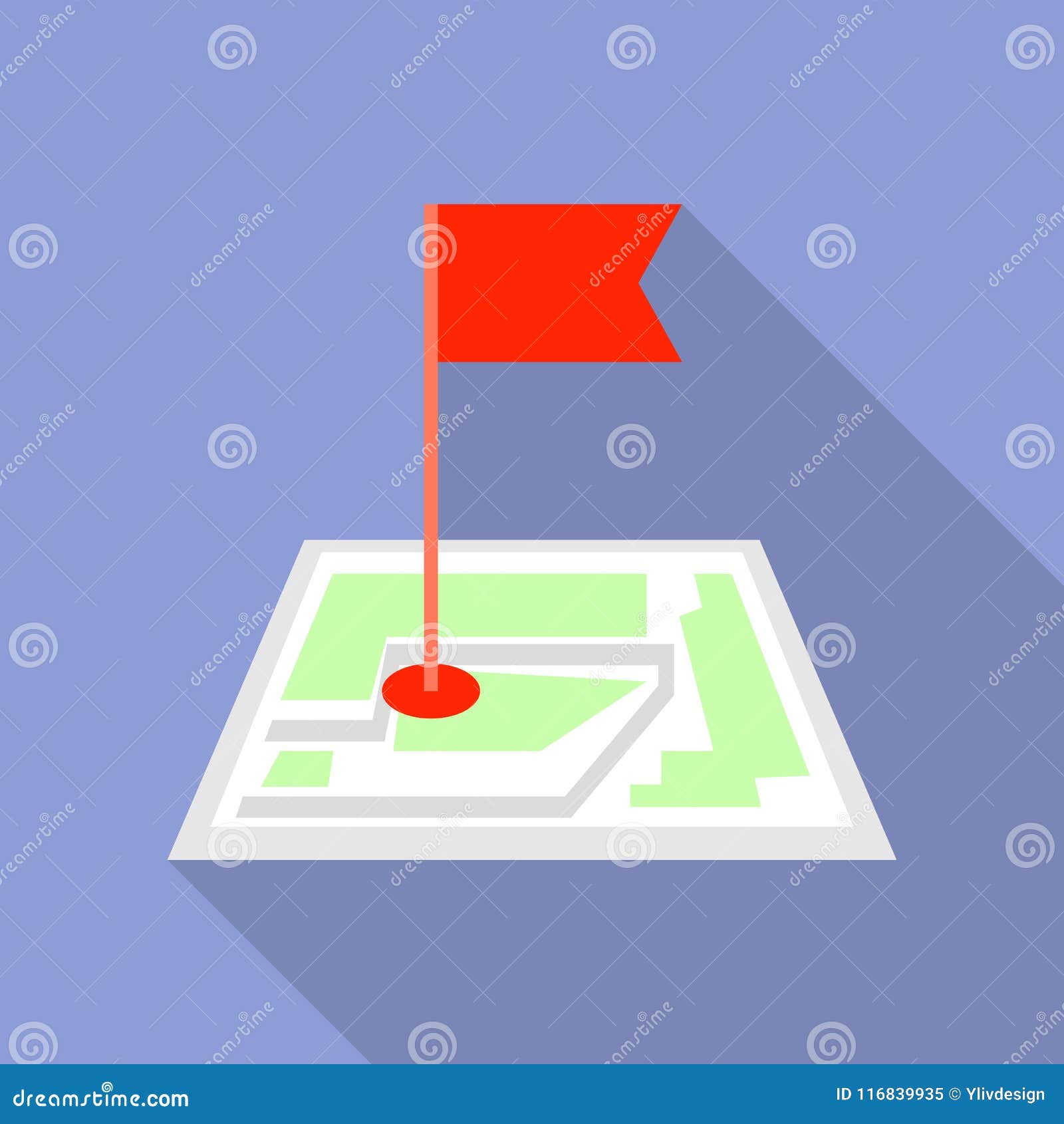 Flag Map Pin Icon, Flat Style Stock Vector - Illustration of business ...