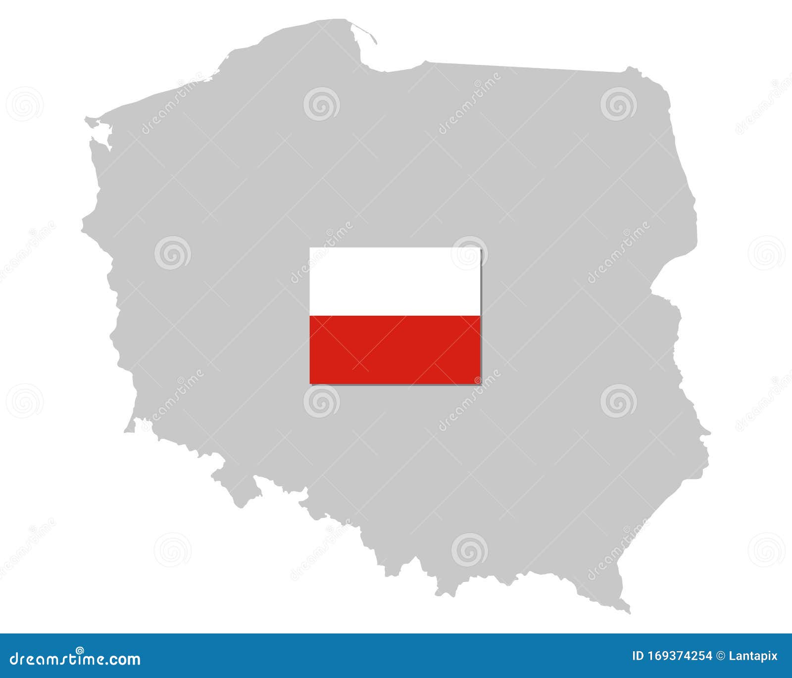 Flag and map of Poland stock vector. Illustration of banner - 169374254