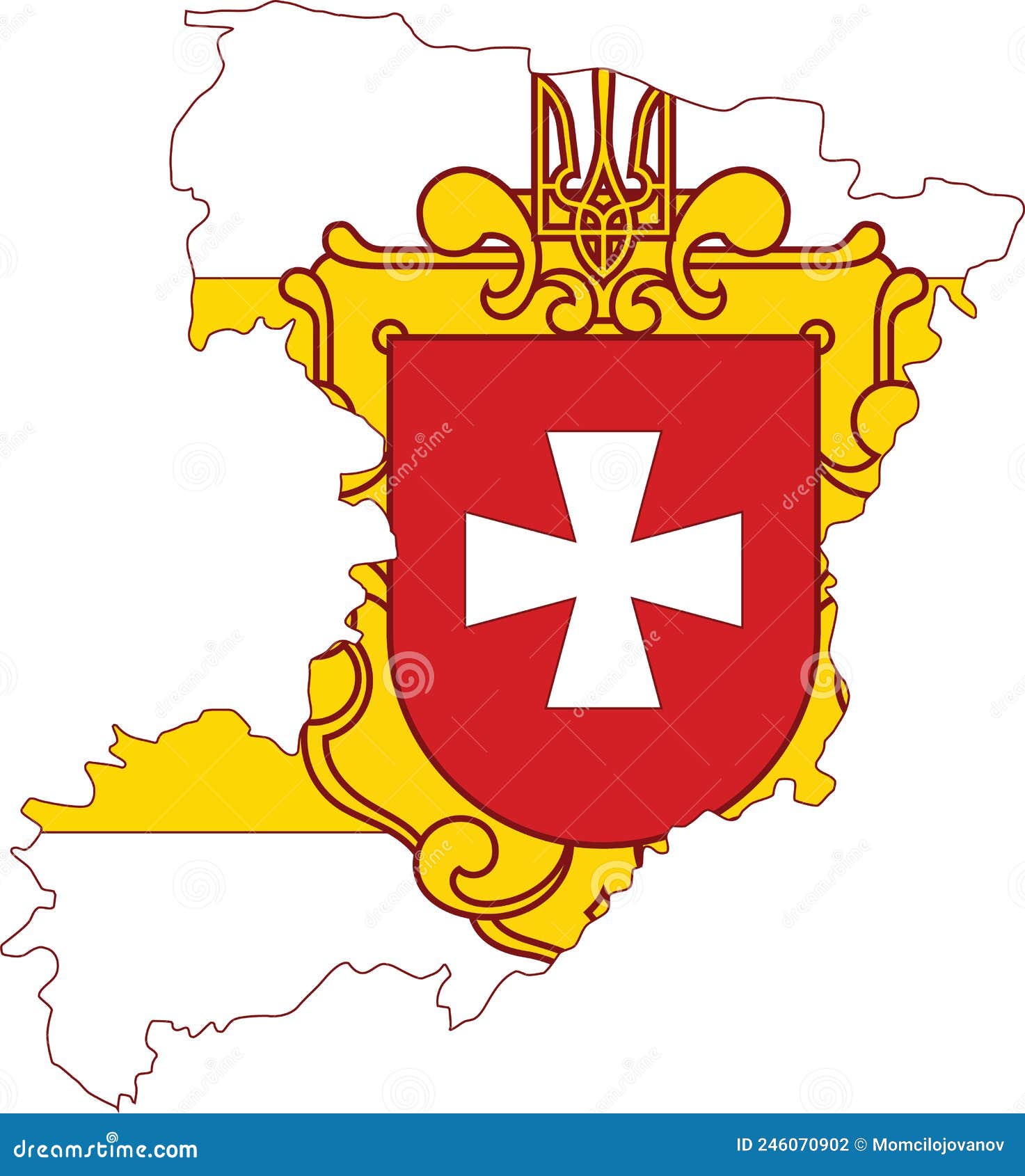 Flag Map of the RIVNE OBLAST, UKRAINE Stock Vector - Illustration of ...