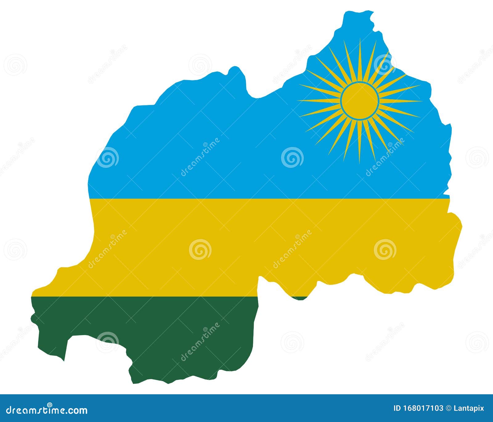 Flag in map of Rwanda stock vector. Illustration of rwanda - 168017103