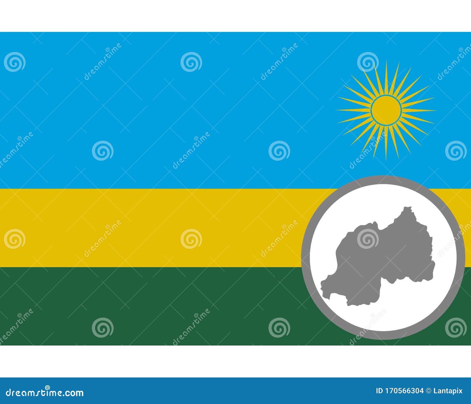 Flag and map of Rwanda stock vector. Illustration of flag - 170566304