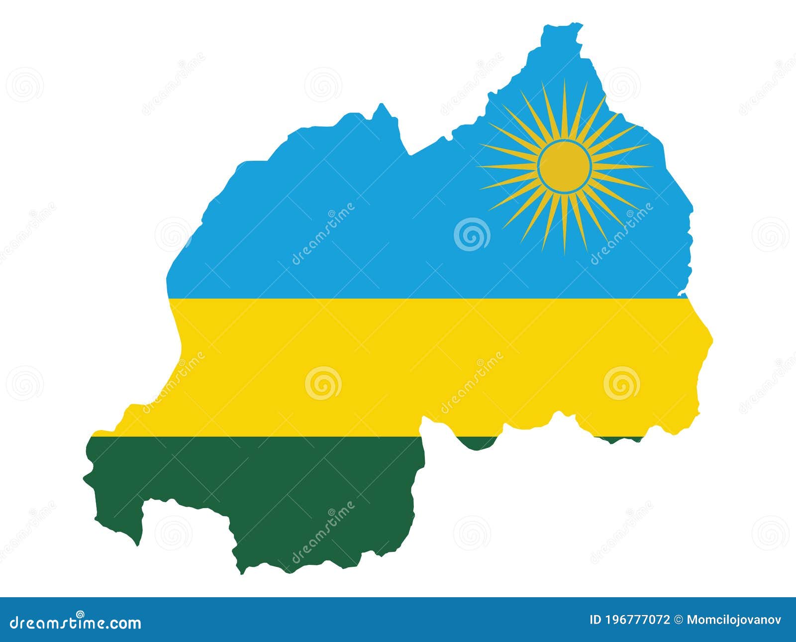Flag Map of Rwanda stock vector. Illustration of emirates - 196777072