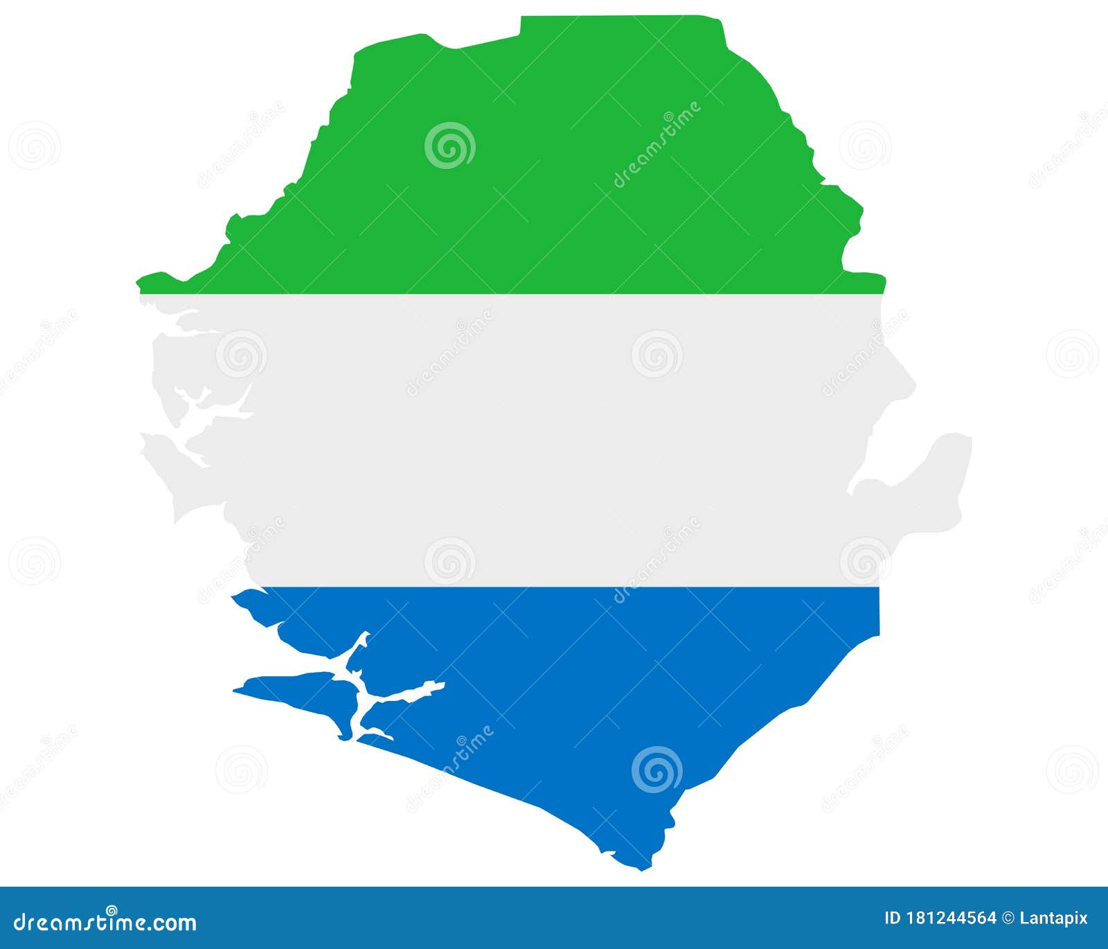 Flag in Map of Sierra Leone Stock Vector - Illustration of leone, flag ...