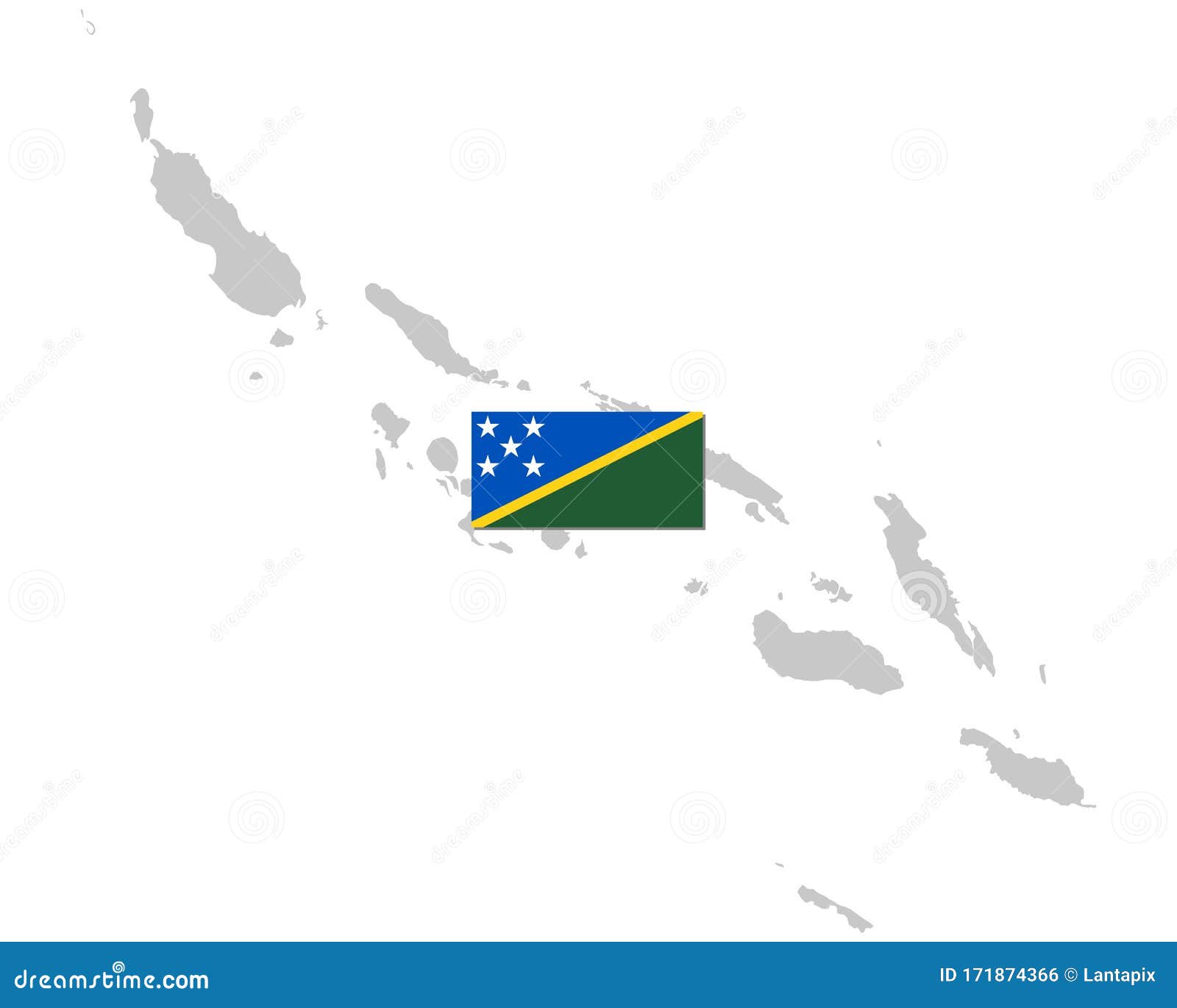 Flag and Map of the Solomon Islands Stock Vector - Illustration of ...