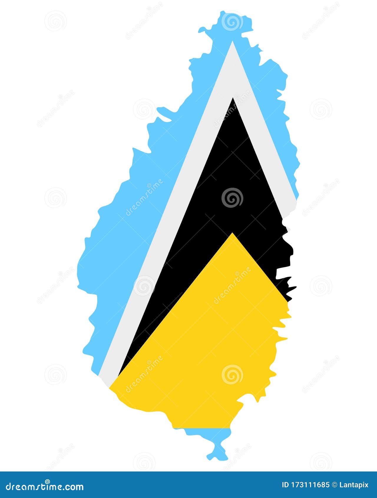 Flag in map of St. Lucia stock vector. Illustration of marketing ...