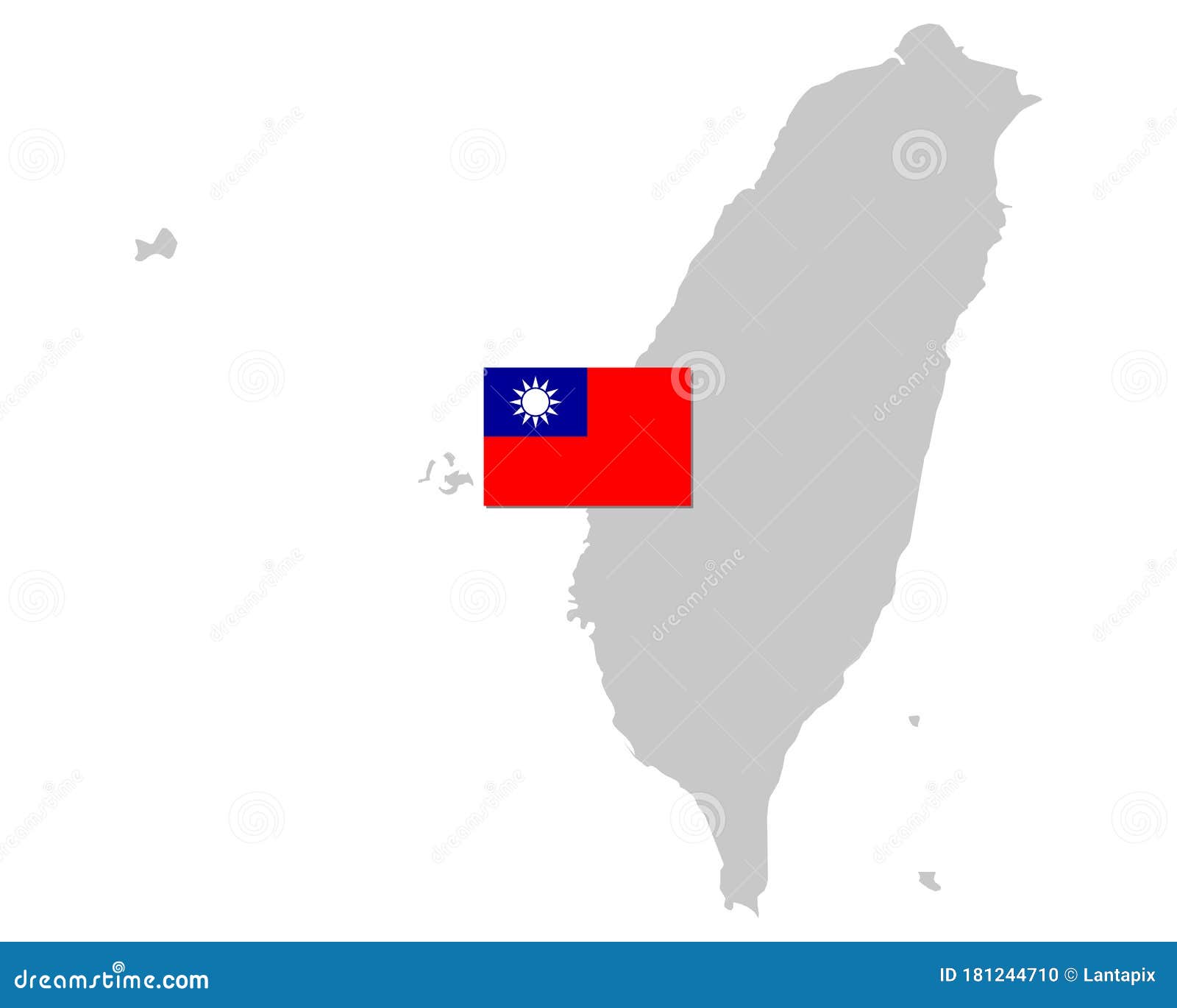 Flag and map of Taiwan stock vector. Illustration of flag - 181244710