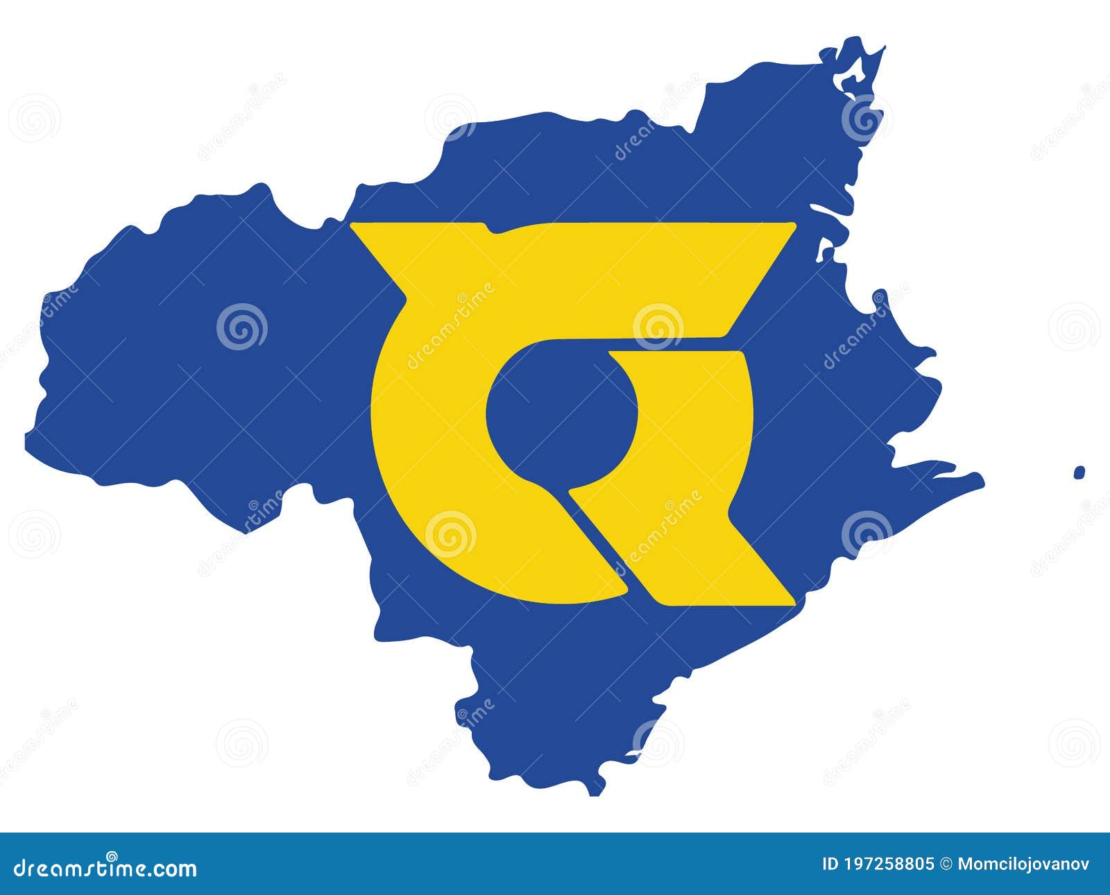 Flag Map of Tokushima Prefecture Stock Vector - Illustration of ...