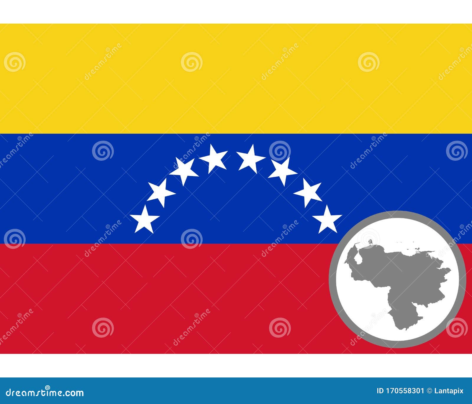 Flag and map of Venezuela stock vector. Illustration of vector - 170558301