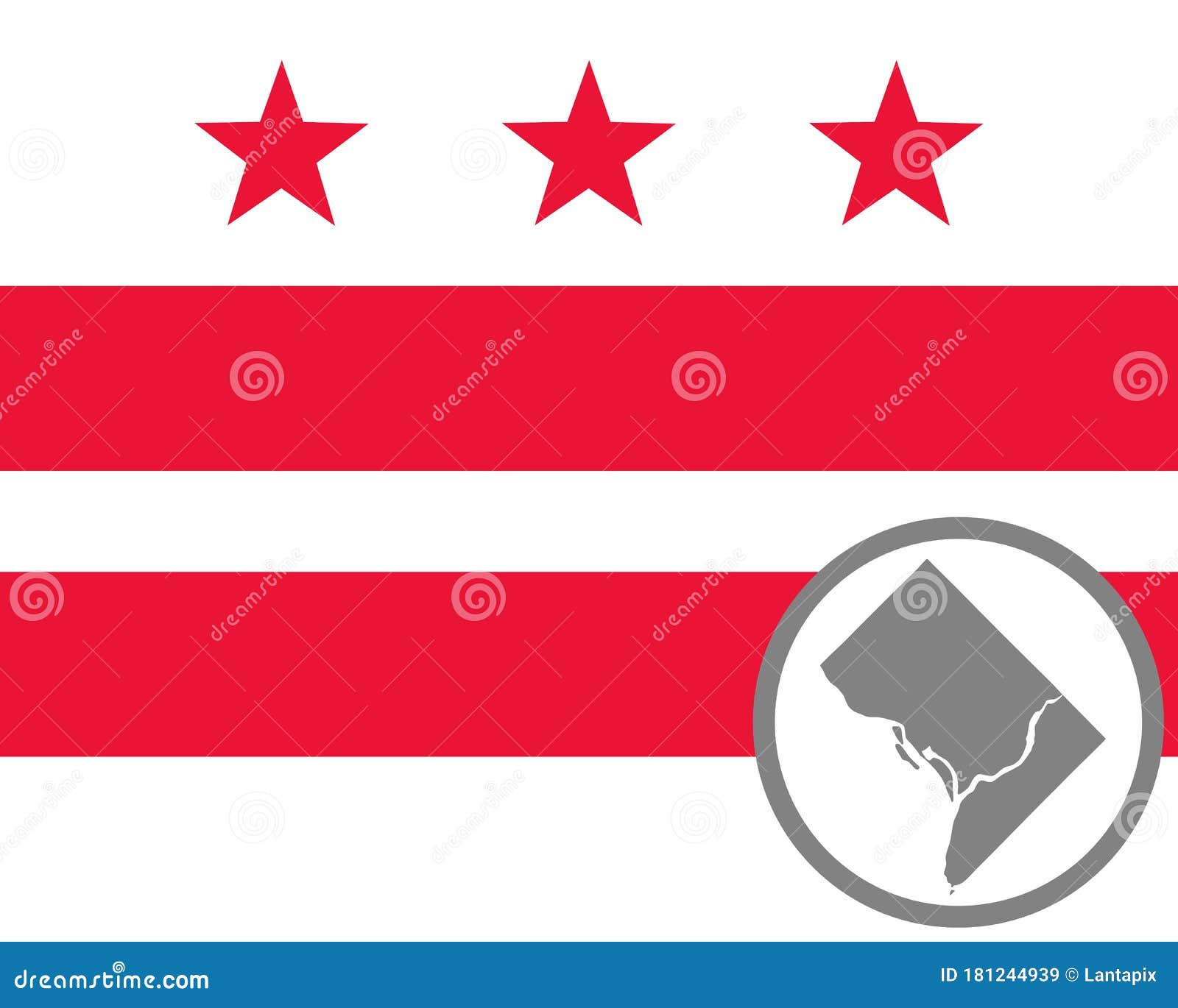 Flag and Map of Washington D.C Stock Vector - Illustration of ...