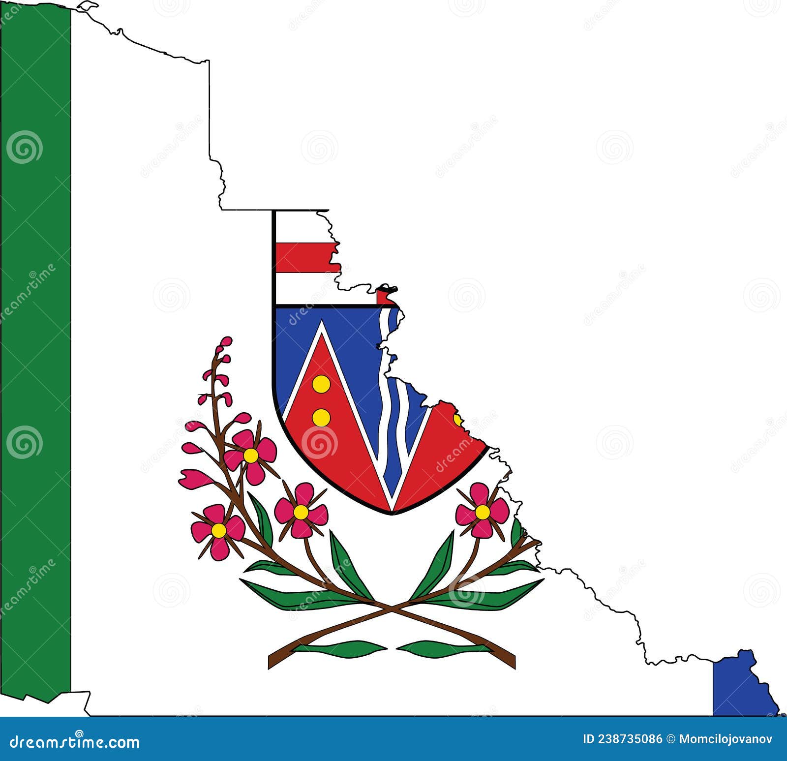Flag map of YUKON, CANADA stock illustration. Illustration of canada ...
