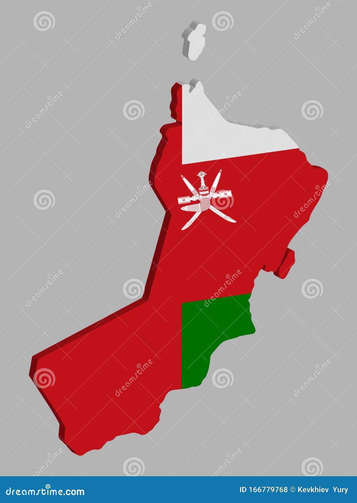 Flag Mappa Oman 3d Vector Illustrazione Eps 10 Illustrazione Vettoriale