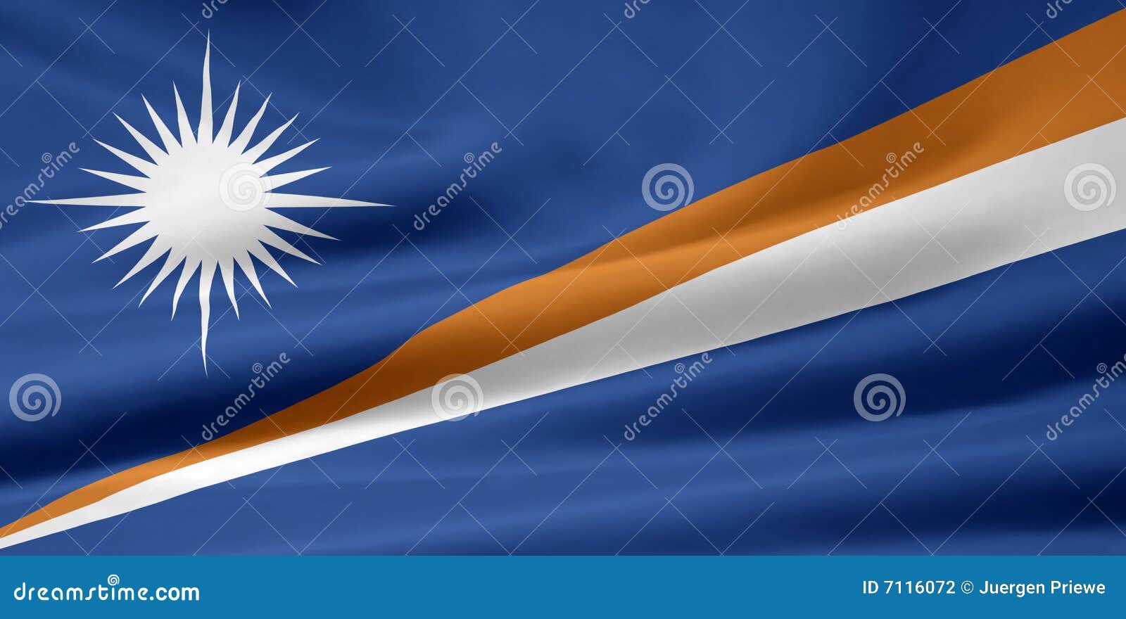 Flag of the Marshall Islands Stock Illustration - Illustration of ocean ...
