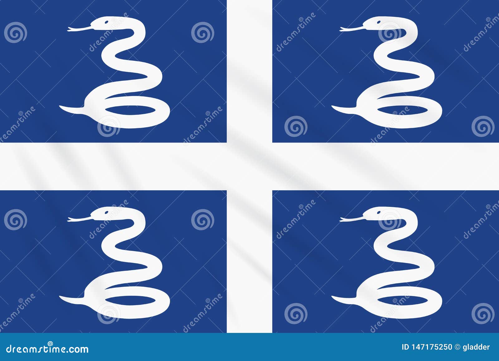 Flag Of Martinique From Brush Strokes. Flag Of Martinique On ...