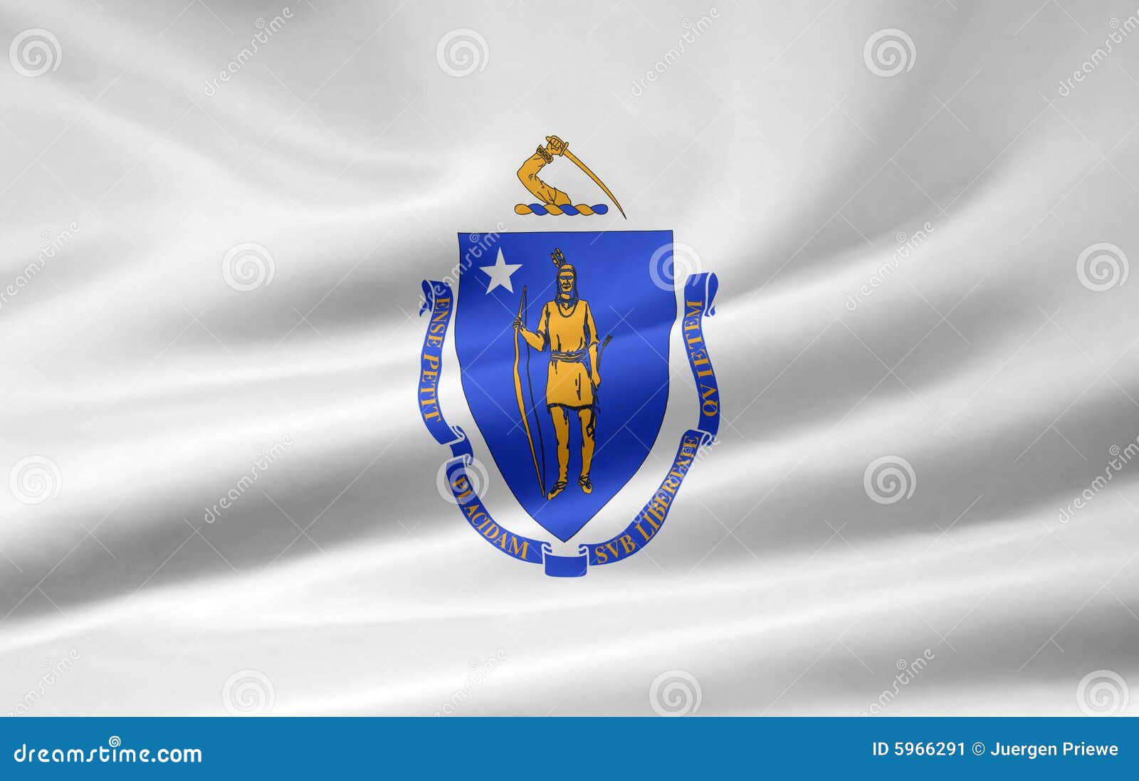 Flag of Massachusetts stock illustration. Illustration of nation - 5966291