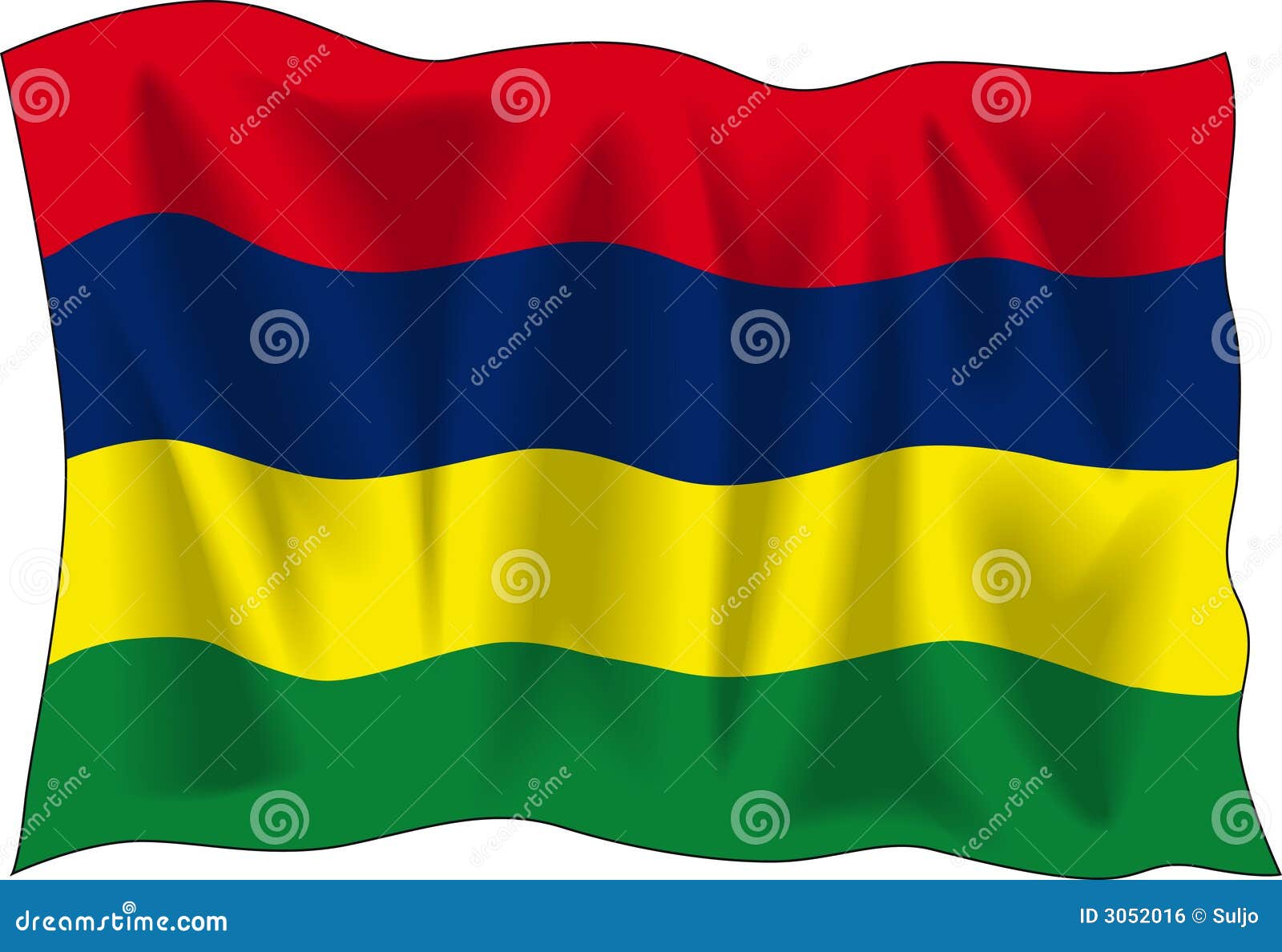 Flag of Mauritius stock vector. Illustration of symbol - 3052016