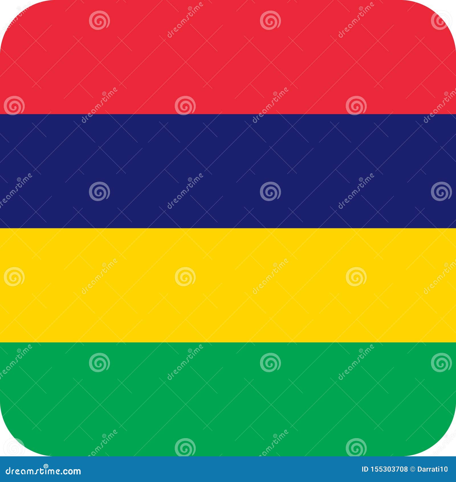 Flag Of Mauritius. Mauritian National Symbol In Official Colors ...