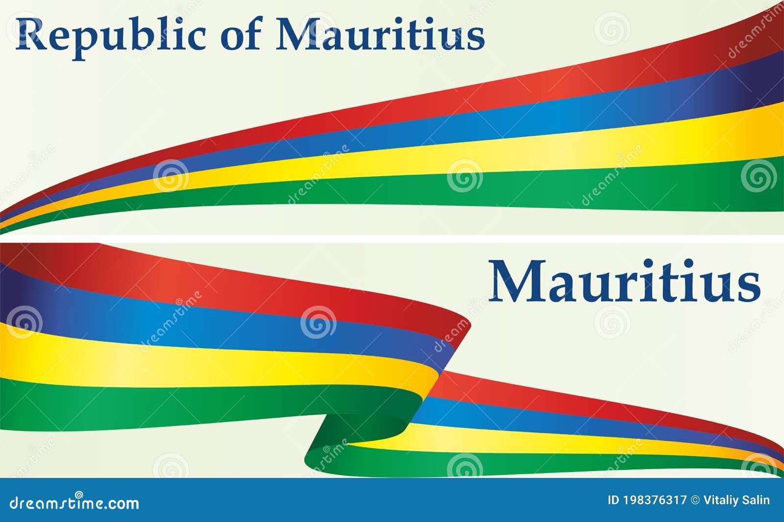 Flag of Mauritius, Republic of Mauritius. Vector Illustration Stock ...