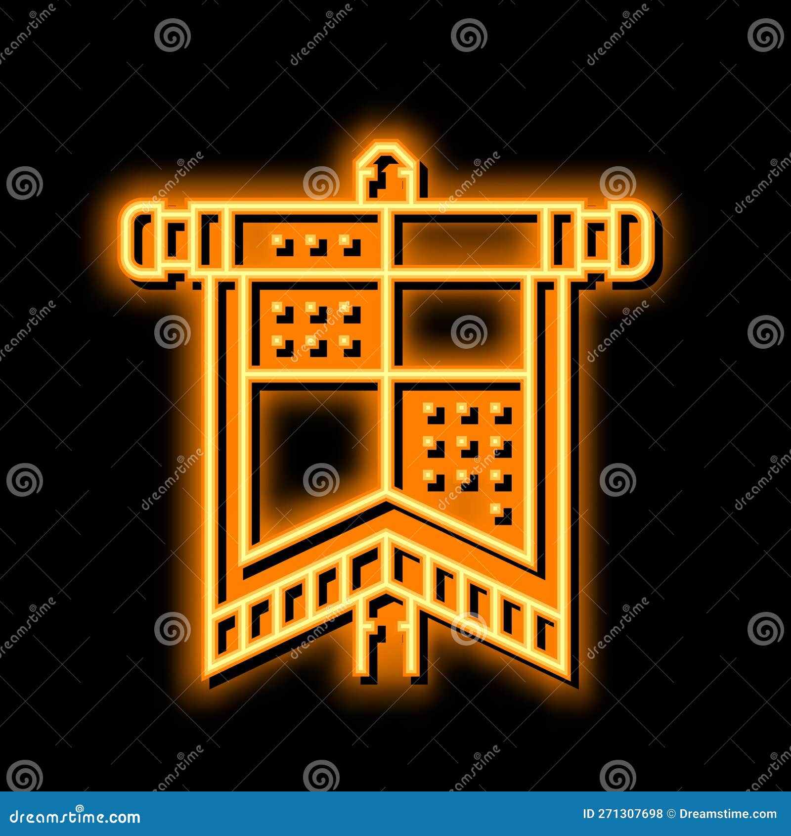 Flag Medieval Neon Glow Icon Illustration Stock Vector - Illustration ...