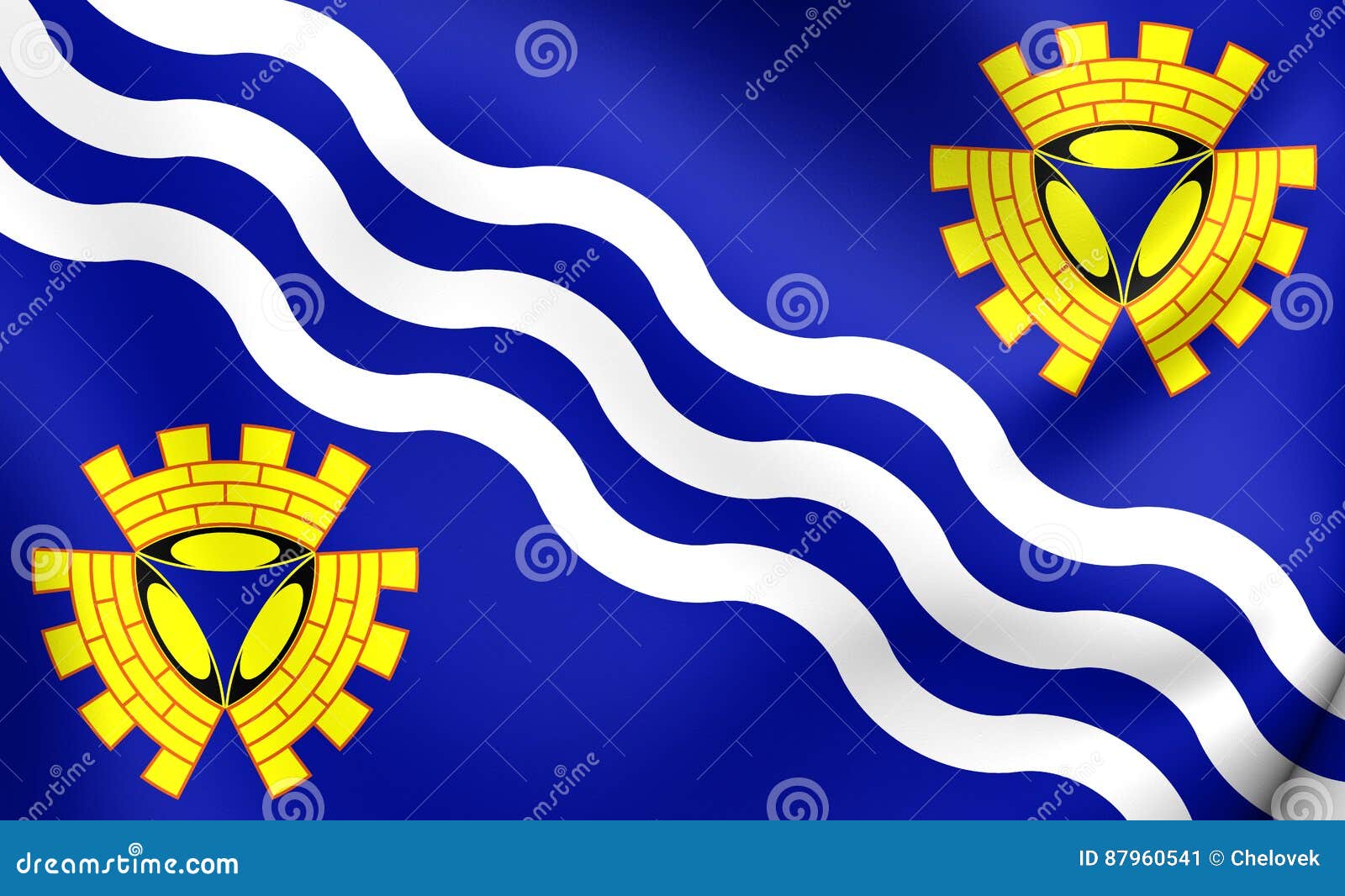 Flag of Merseyside County, England. Stock Illustration - Illustration ...