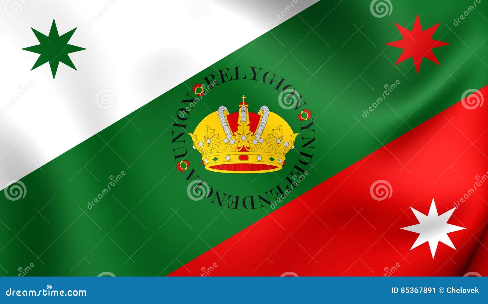Flag of Mexican Regency First Flag of the Mexican Empire Stock ...