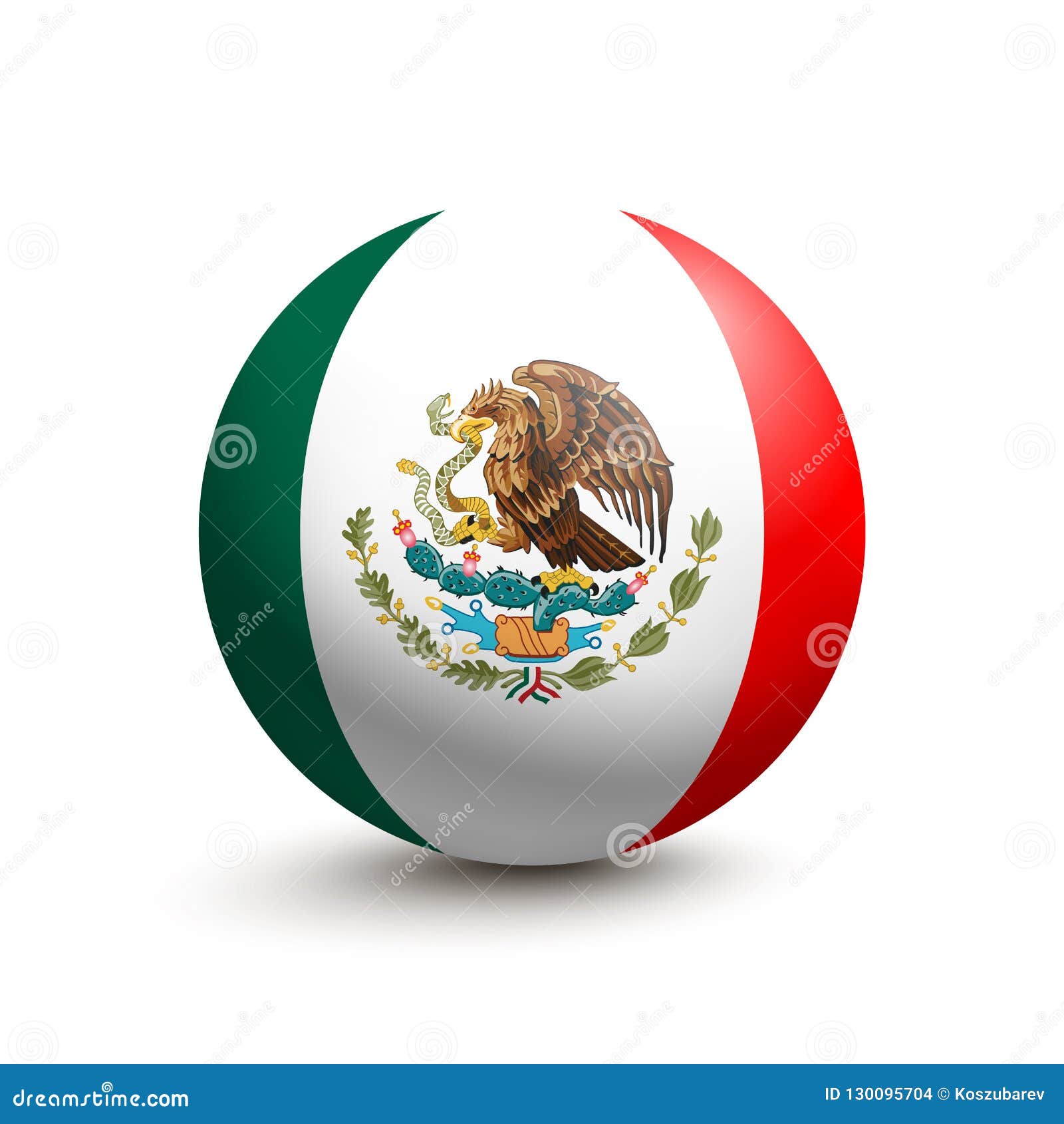 Flag of Mexico in the Form of a Ball Stock Vector - Illustration of ...
