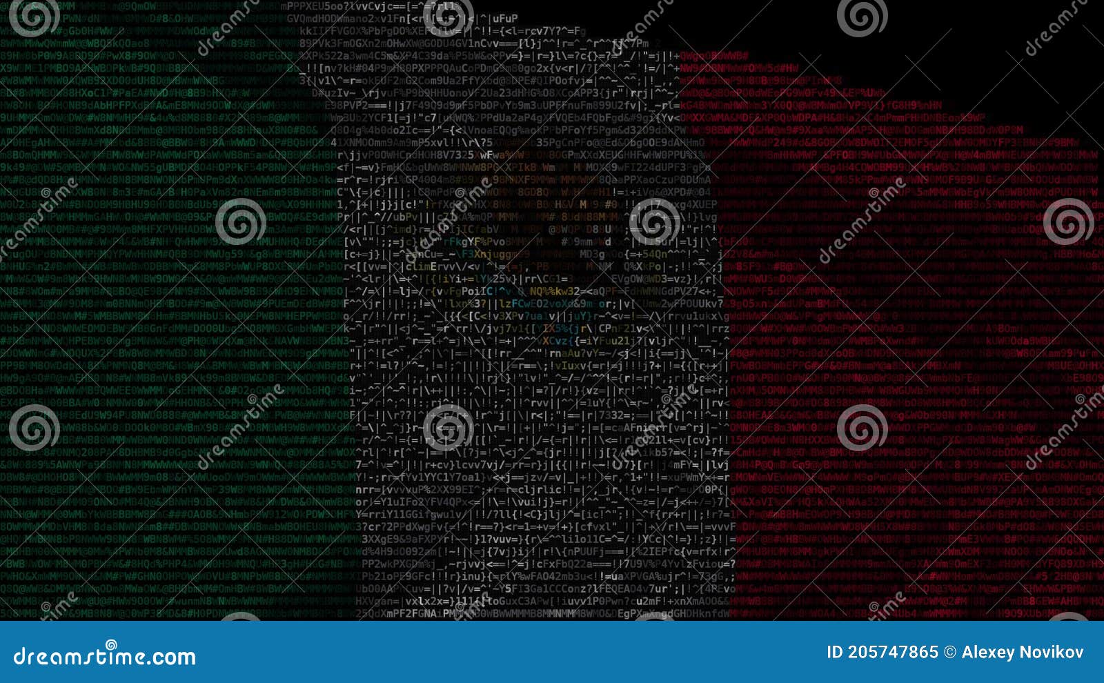 Flag of Mexico Made of Computer Code, 3d Rendering Stock Illustration ...