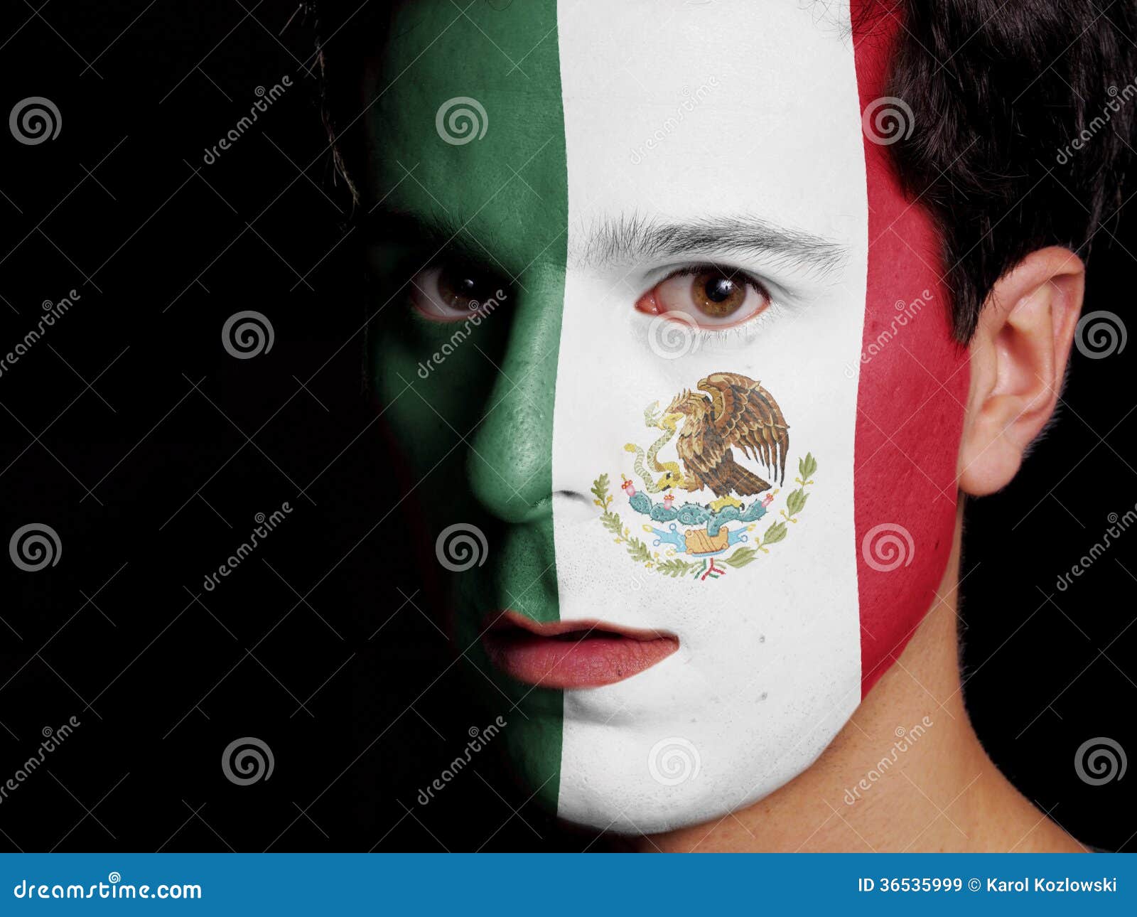 Mexican Flag Face Paint