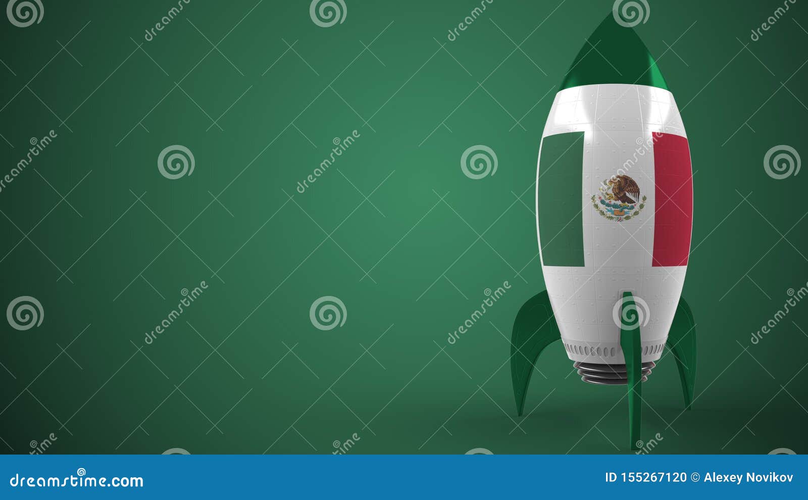 Flag of Mexico on Toy Rocket. Mexican Hitech or Space Program Related ...