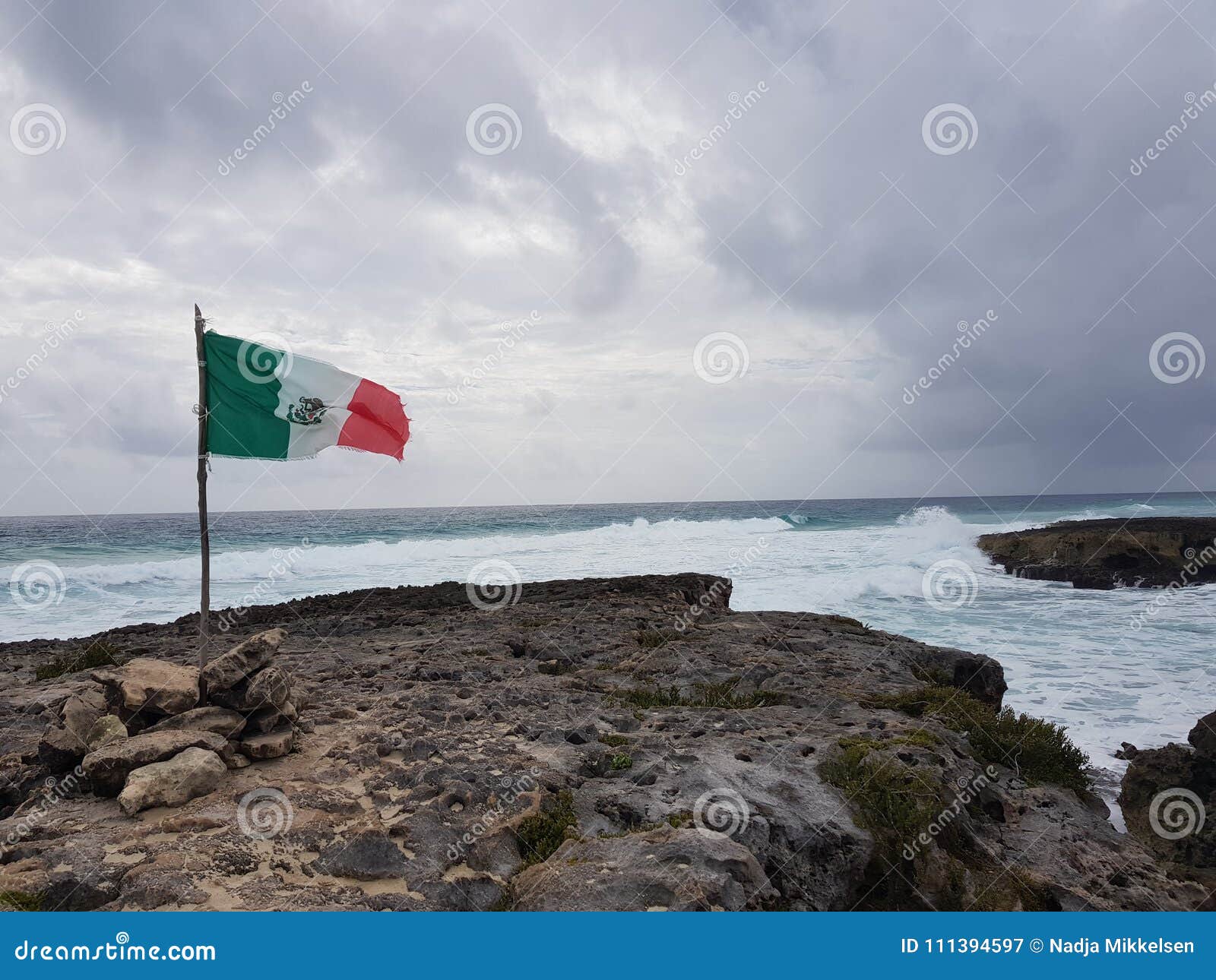 Mexico stock image. Image of flag, ocean, rocks, mexico - 111394597