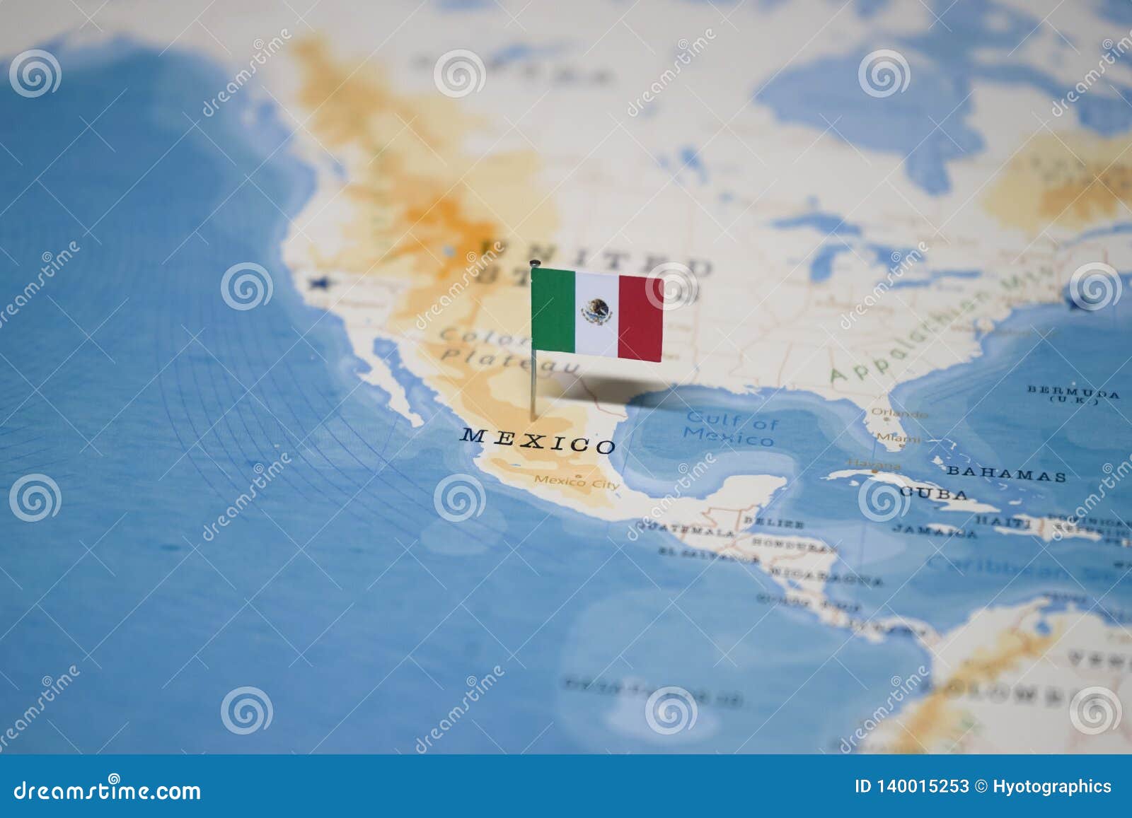 The Flag of Mexico in the World Map Stock Image - Image of paper ...