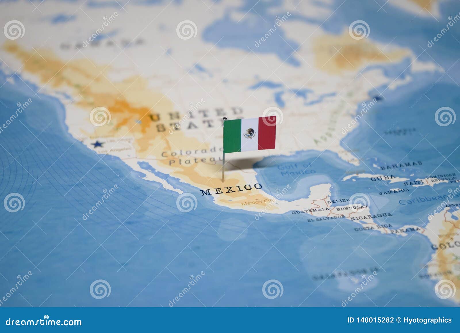 The Flag of Mexico in the World Map Stock Photo - Image of globe ...