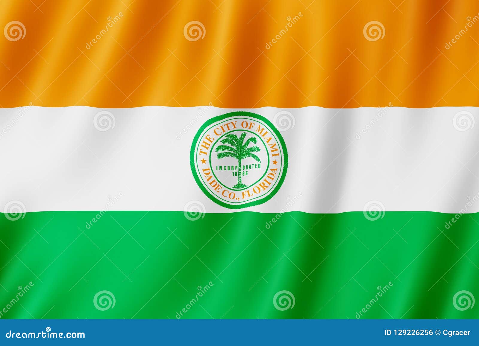 Flag of Miami City, Florida US Stock Illustration - Illustration of ...
