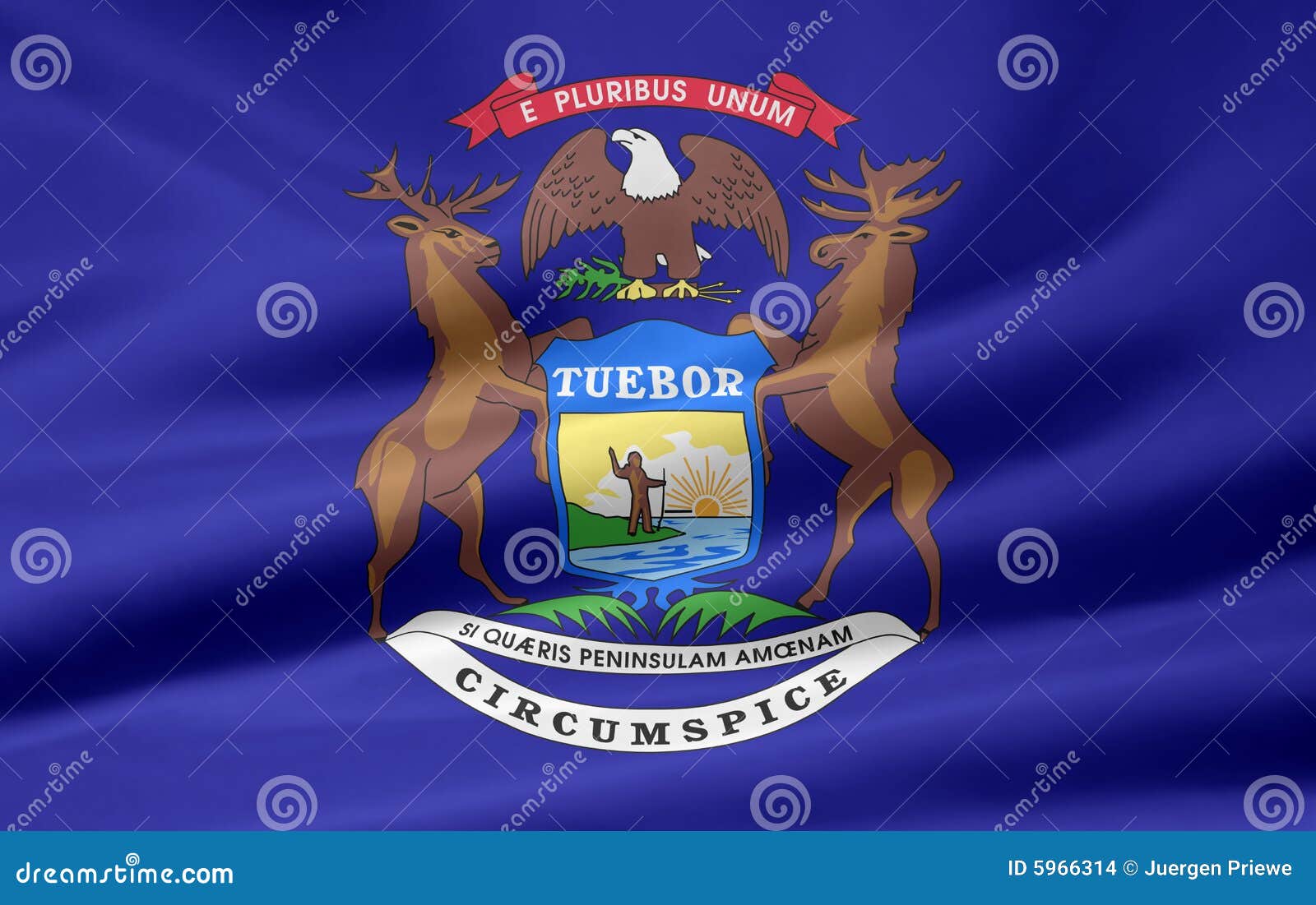 Flag of Michigan stock illustration. Illustration of proud - 5966314