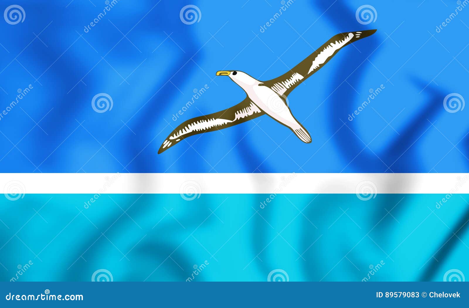 Flag of Midway Islands. 3D Illustration Stock Illustration ...