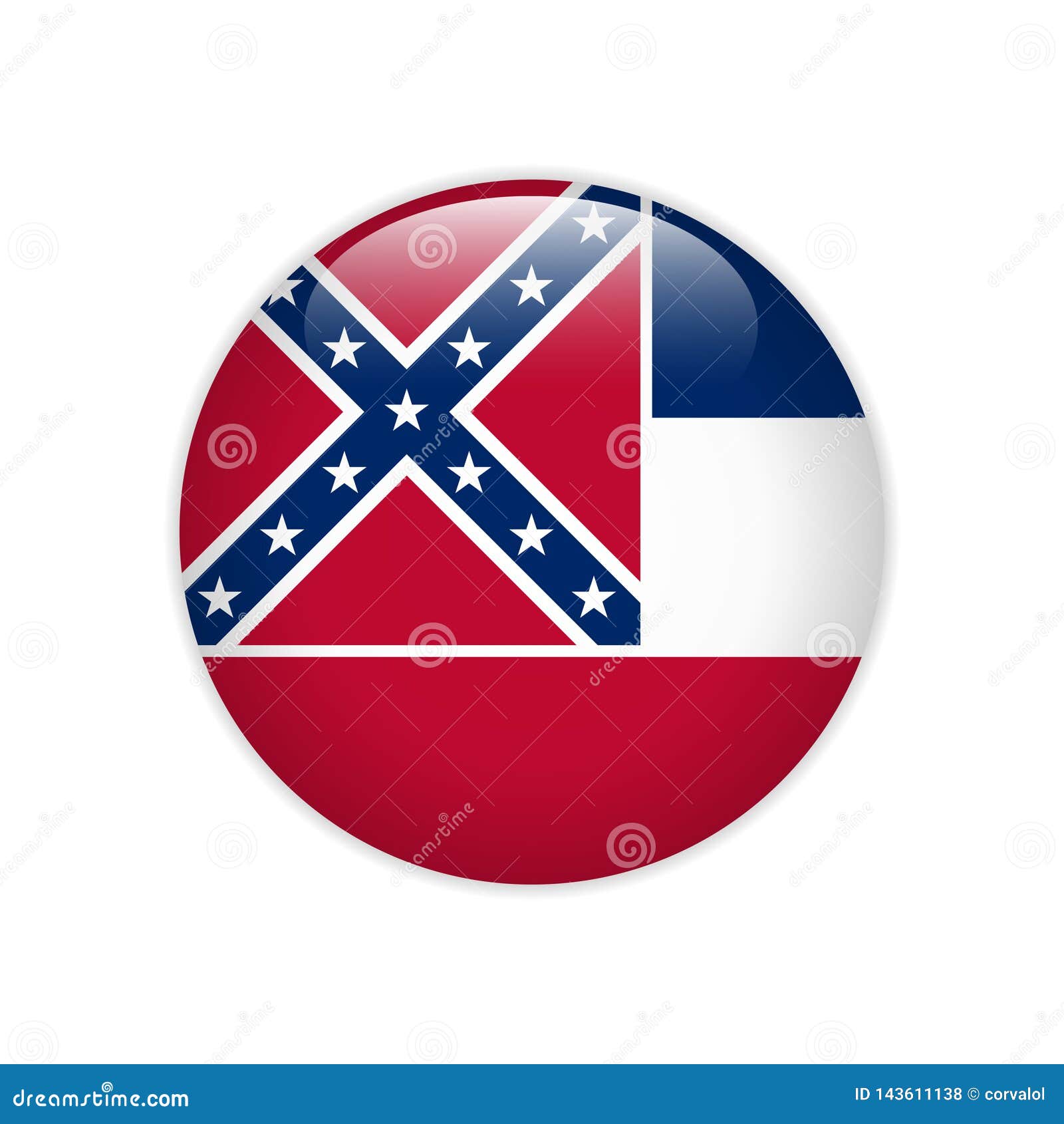 Flag Mississippi button stock vector. Illustration of mississippi ...