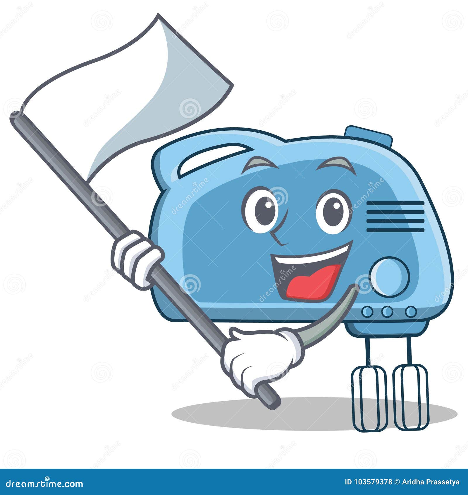 With Flag Mixer Character Cartoon Style Stock Vector - Illustration of ...