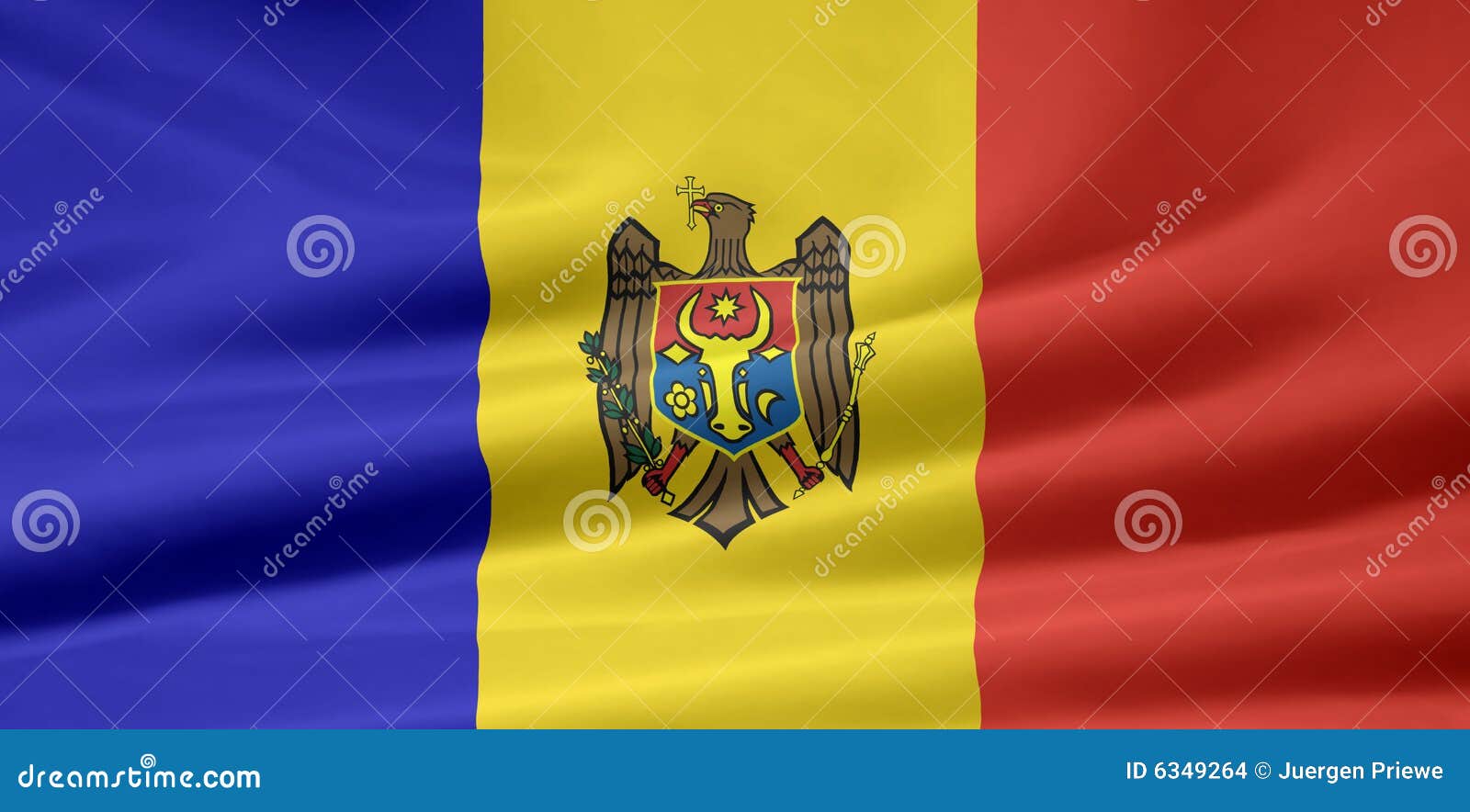 Flag of Moldavia stock illustration. Illustration of cloth - 6349264