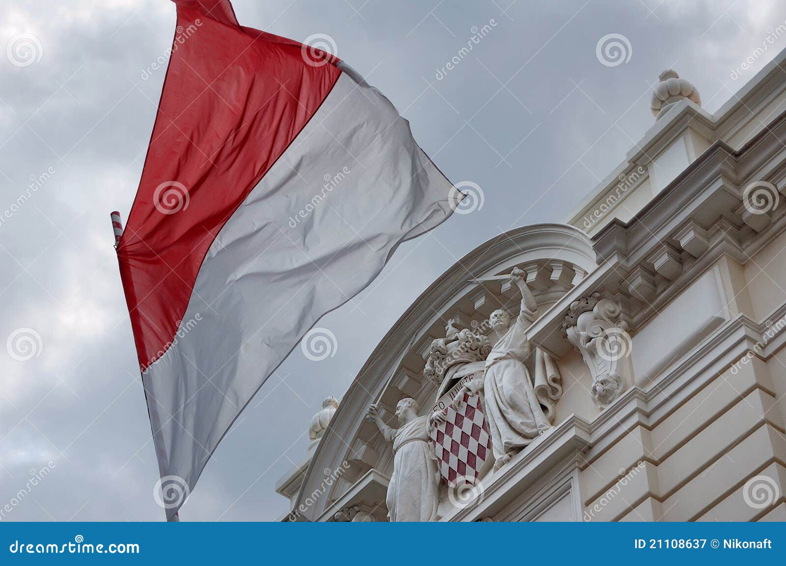 Flag of Monaco. stock image. Image of sculpture, statue - 21108637