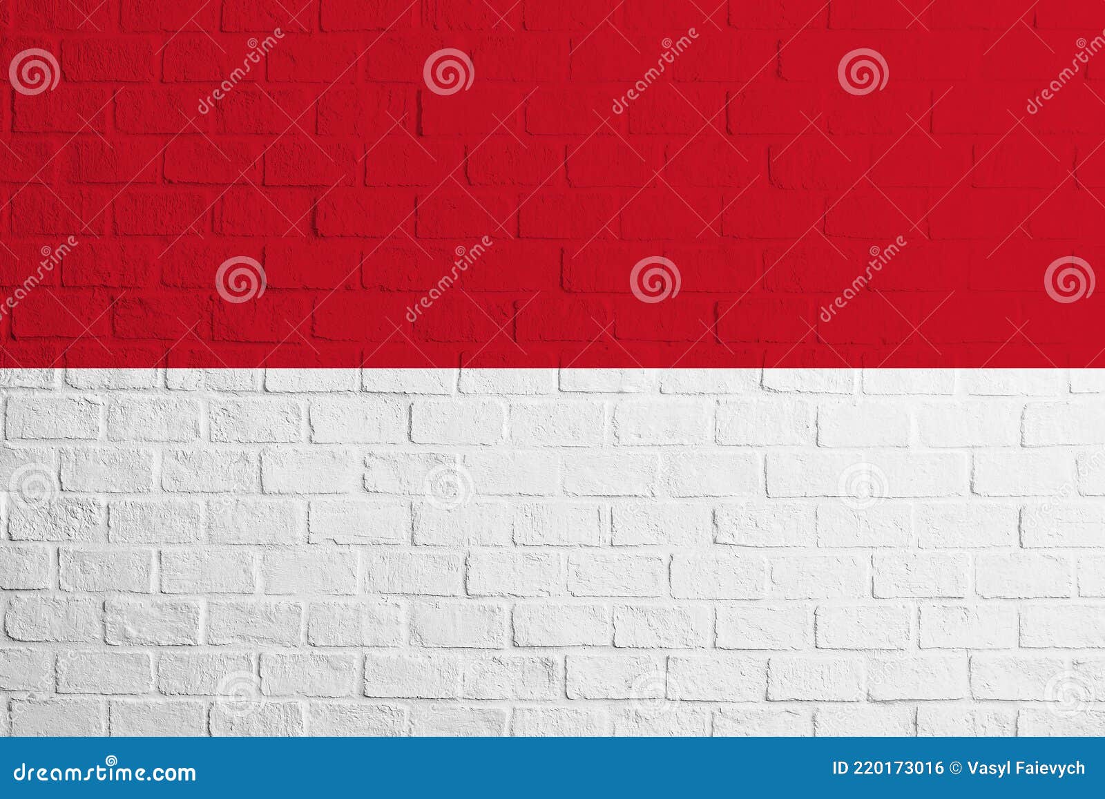 Flag of Monaco. Brick Wall Texture of the Flag of Monaco Stock Photo ...