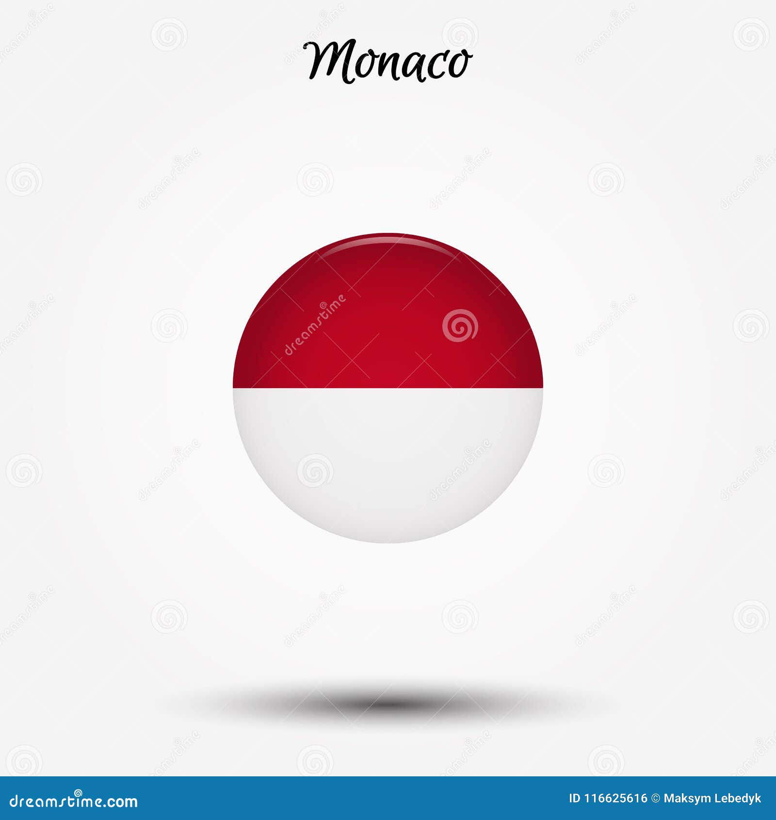 Flag of Monaco icon stock illustration. Illustration of aqua - 116625616