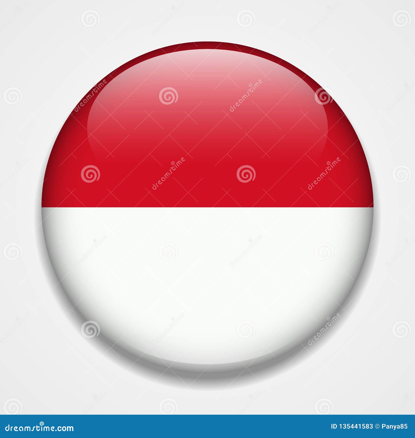 Flag of Monaco. Round Glossy Badge Stock Vector - Illustration of ...