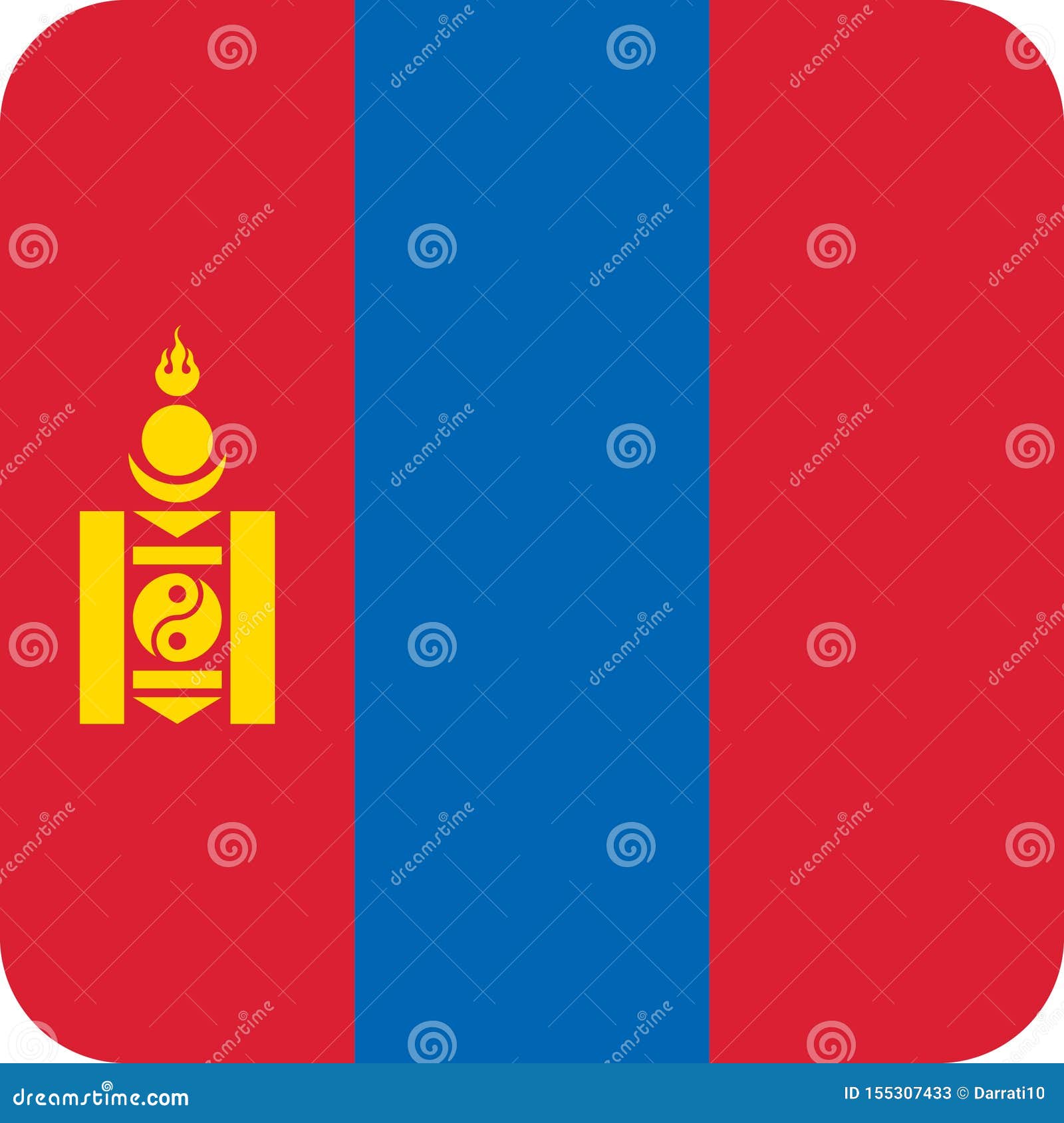 Flag Map Of Mongolia. 3D Rendering Mongolia Map And Flag On Asia Map. The National Symbol Of ...