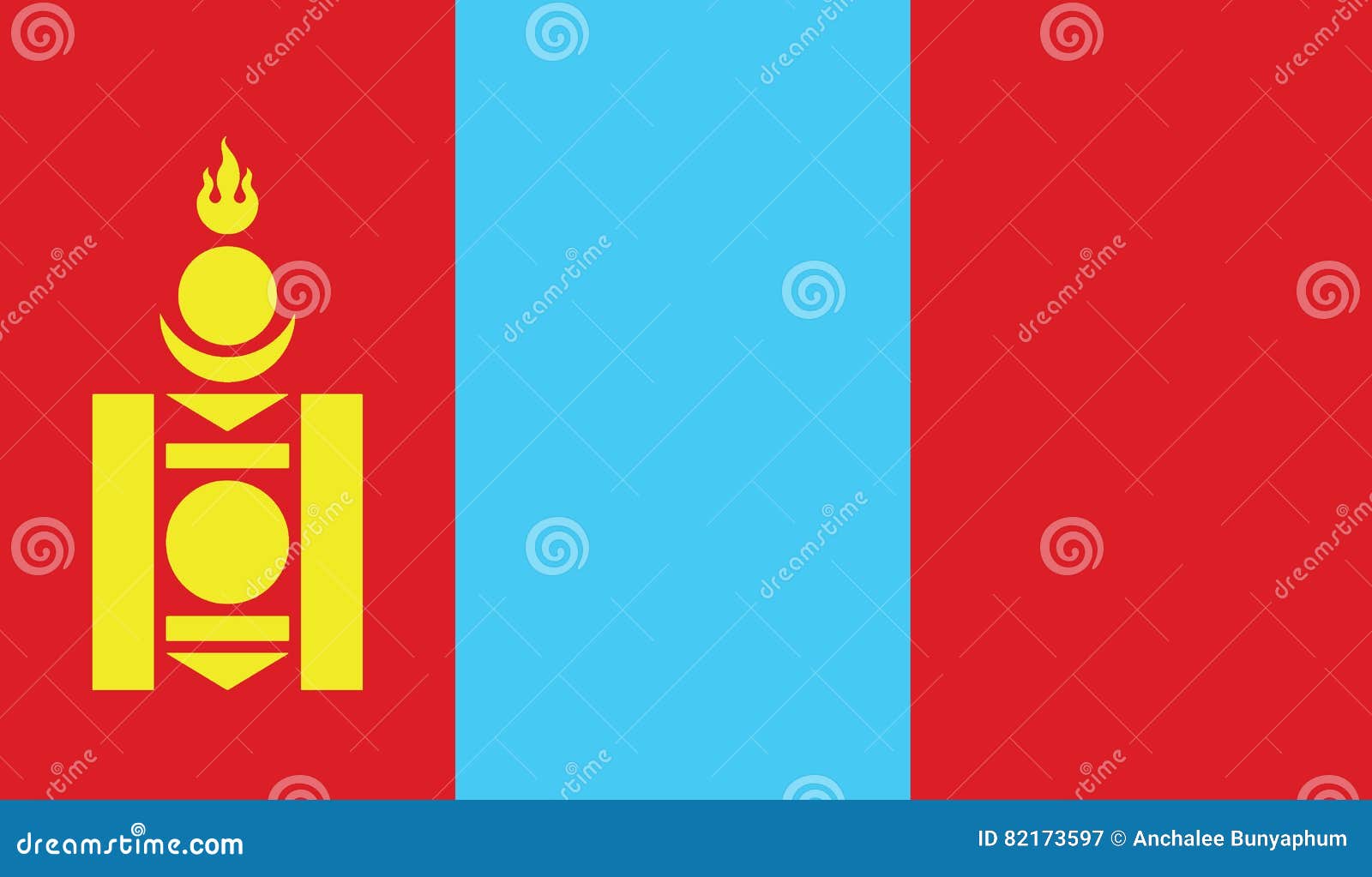 Flag of Mongolia Icon Illustration Stock Illustration - Illustration of ...